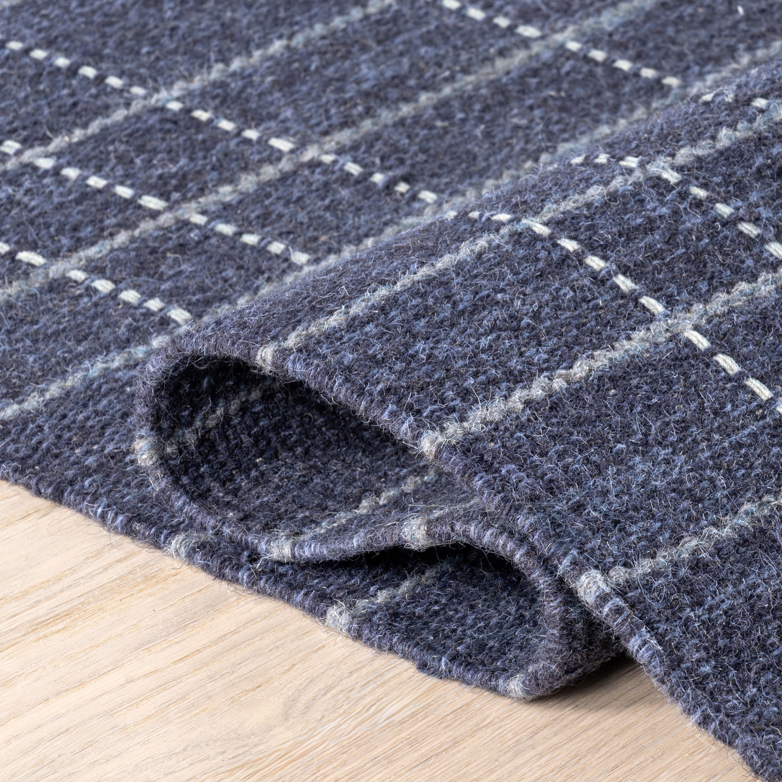 nuLOOM Charlie Plaid Wool 9ft. x 12ft. Blue Area Rug in the Rugs ...
