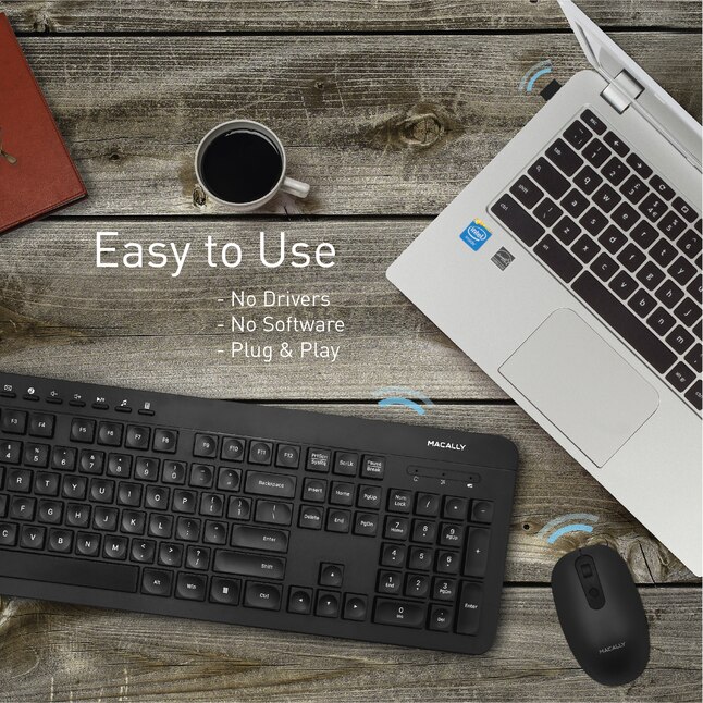 Macally Wireless Keyboard and Mouse Combo Bundle For Pc, Desktop ... Macally Wireless Keyboard and Mouse Combo Bundle For Pc, Desktop ...