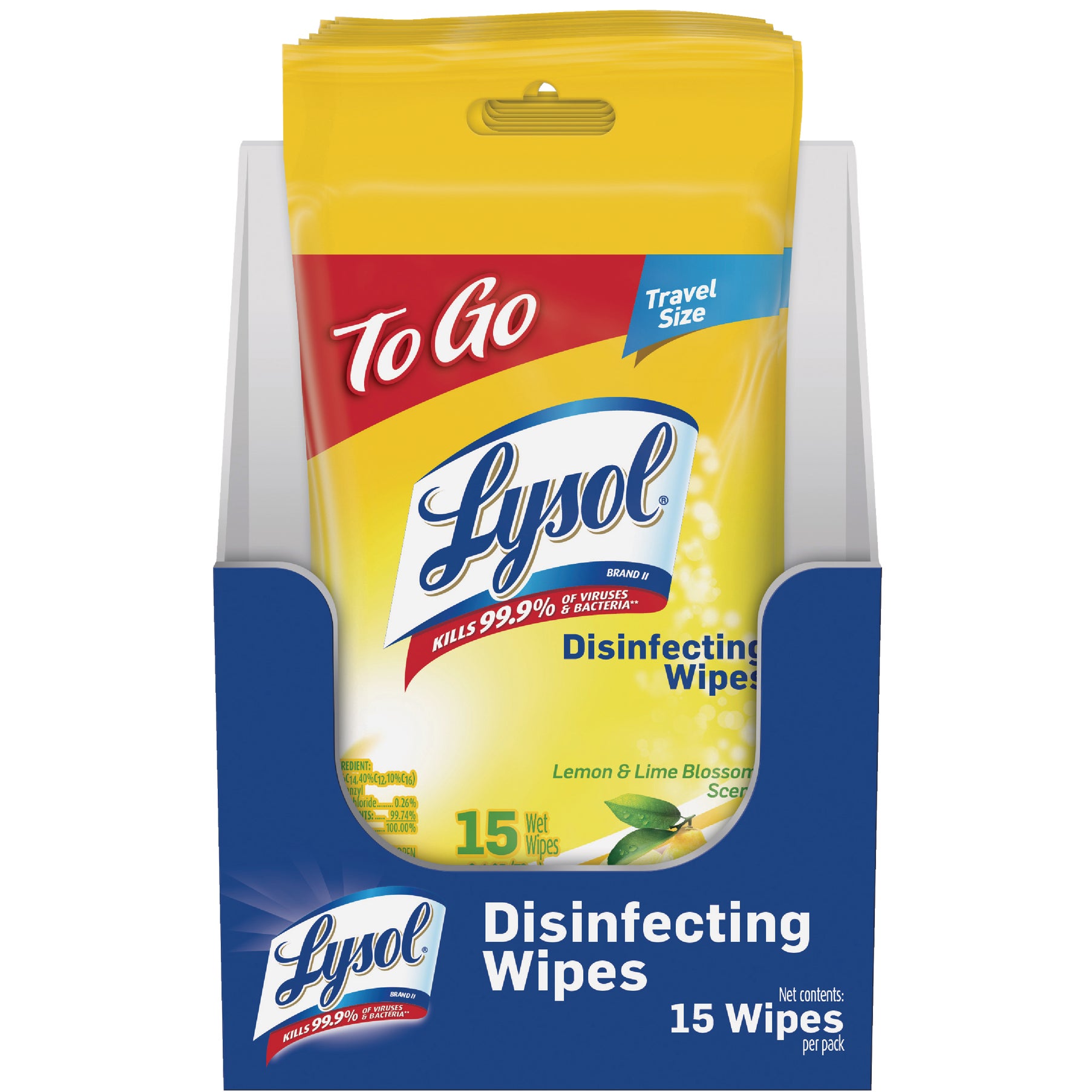 LYSOL Disinfecting Wipes - Lemon Lime Blossom To-Go Flatpack 15 ct. 1 ...