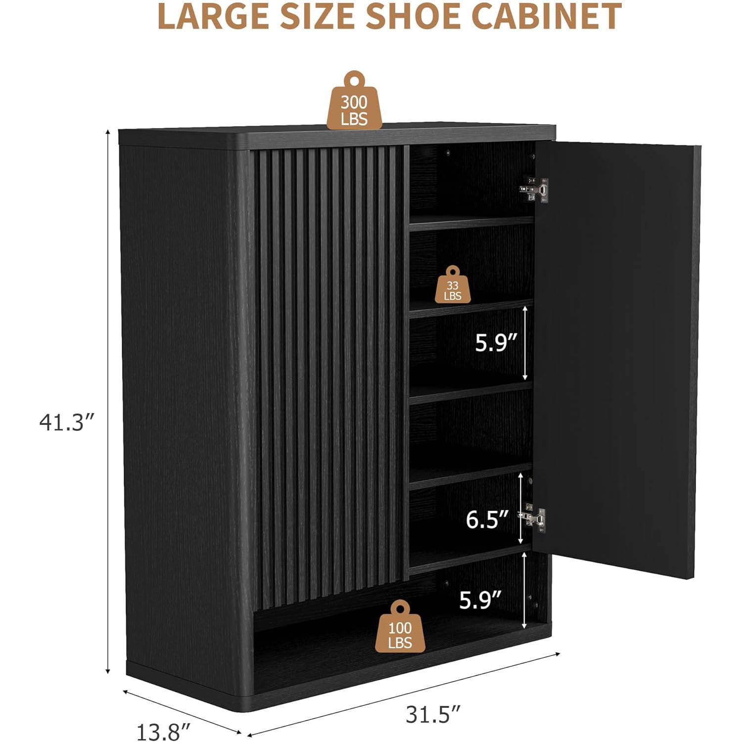 IdealHouse 63 Inch Shoe Storage Spacious Shoe Storage Cabinet With ...