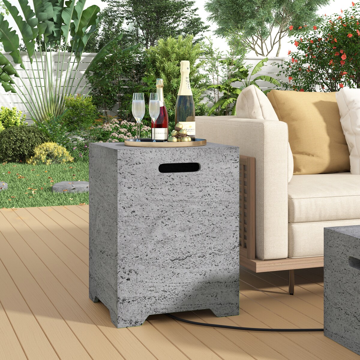 Streamdale Furniture Streamdale 41.9'' 2-in-1 Rectangular Propane Fire ...