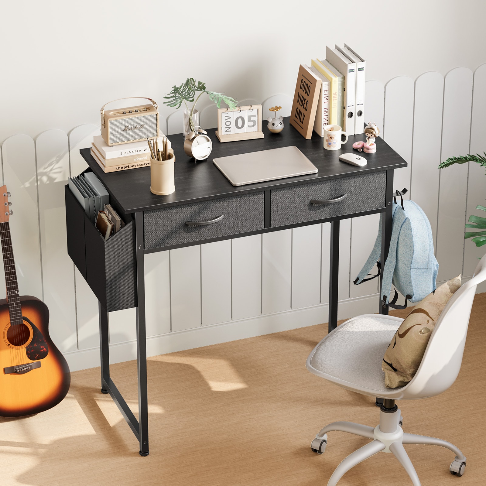 Wooakway 32 Inch Small Home Office Bedroom Computer Desk Writing Study ...