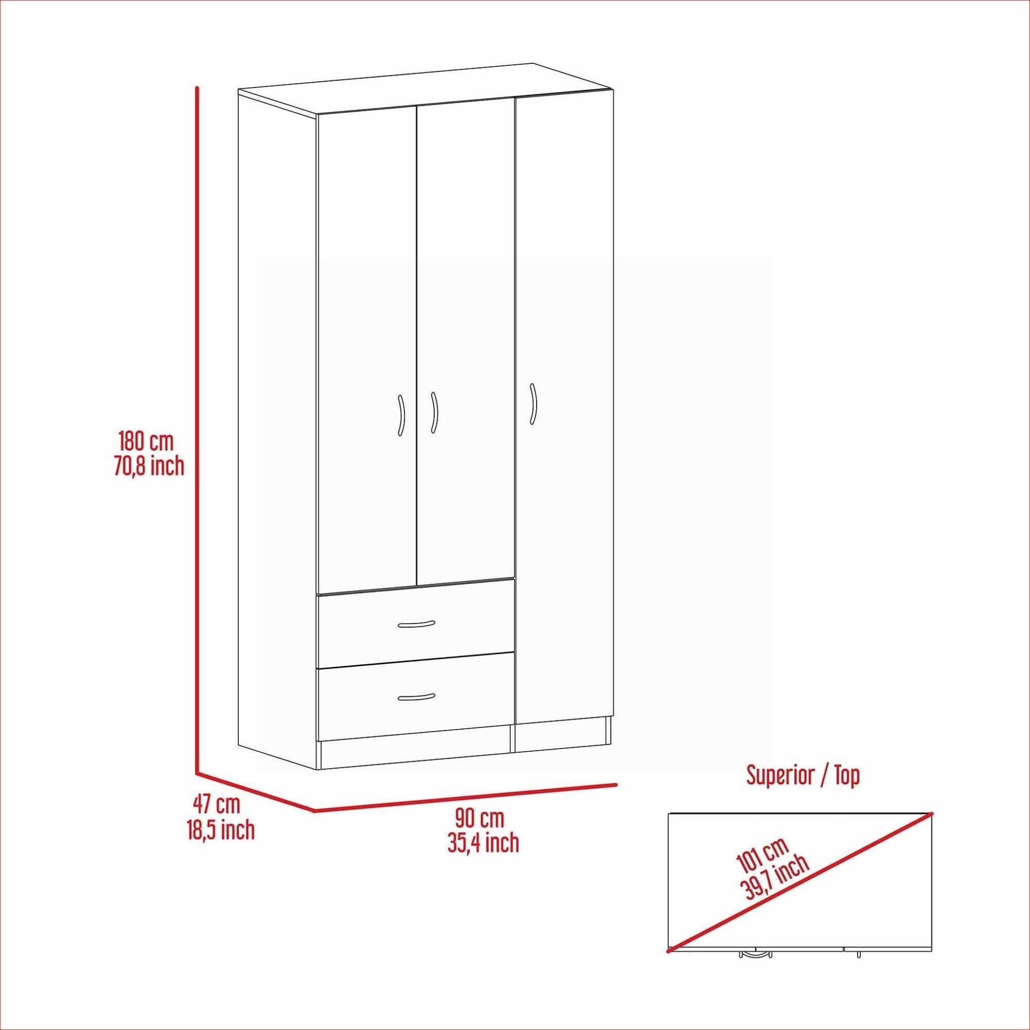 Watnature 71-Inch Tall Multi-Storage 3-Door Armoire Modern Contemporary ...