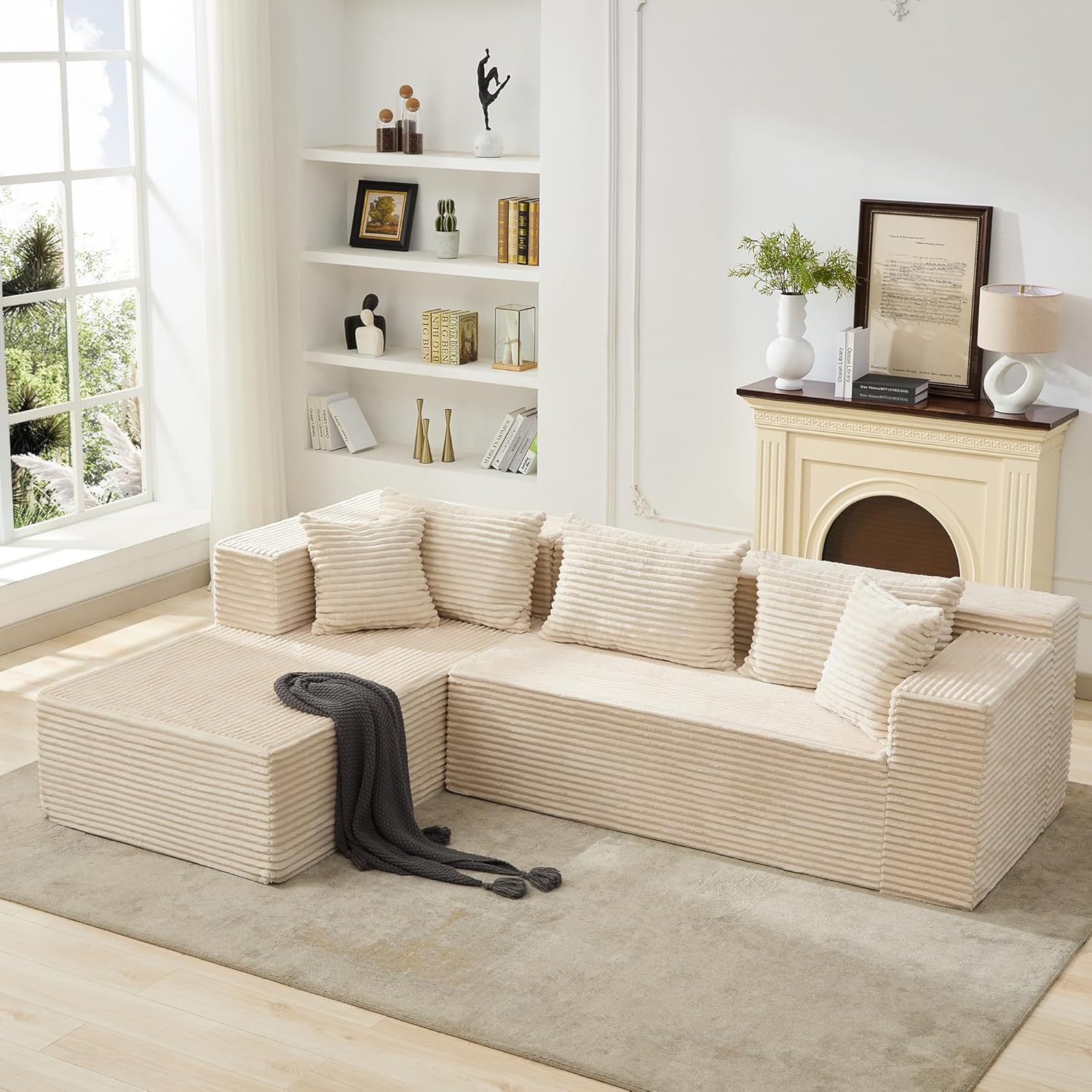 Qeetex 106 IN Modular Sectional Sofa Cloud L Shaped Comfy Fluffy ...