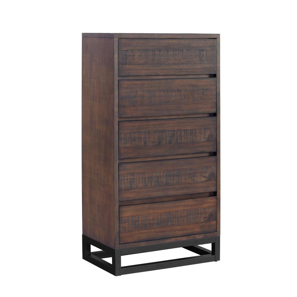 HomeFare Brown Acacia 5 Drawer Accent Chest in the Accent Cabinets department at Lowes