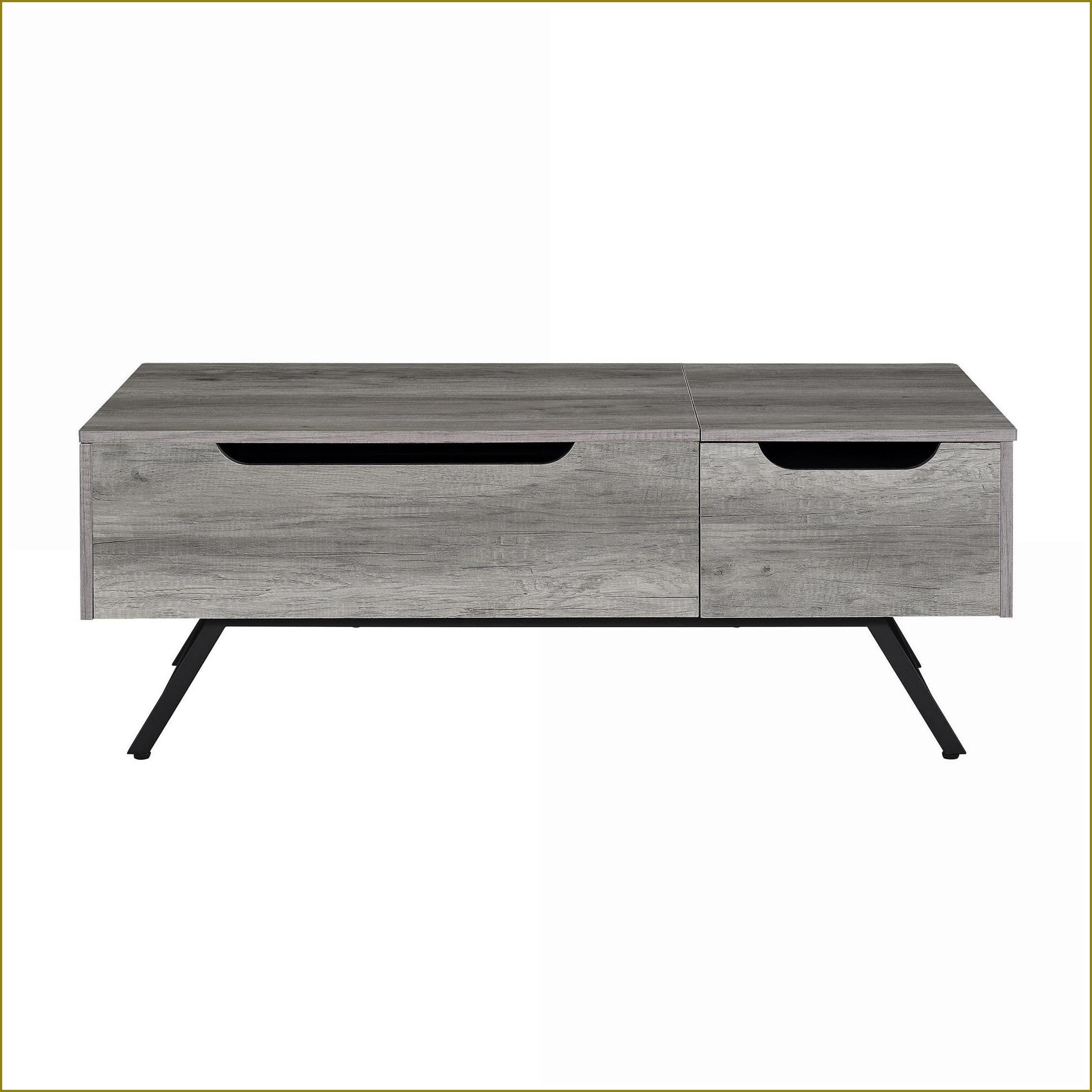 Watnature Grey Oak Lift Top Coffee Table with Metal Legs Spacious amp ...