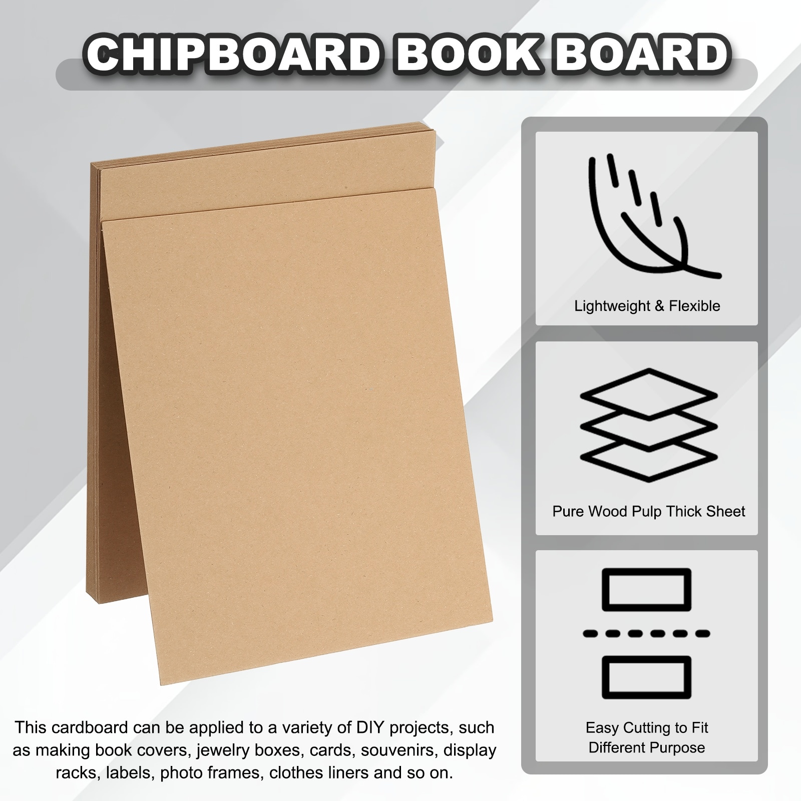 PATIKIL Chipboard Book Board 10 x 8.5 inch 50 PT 10pcs Thick Chipboard ...