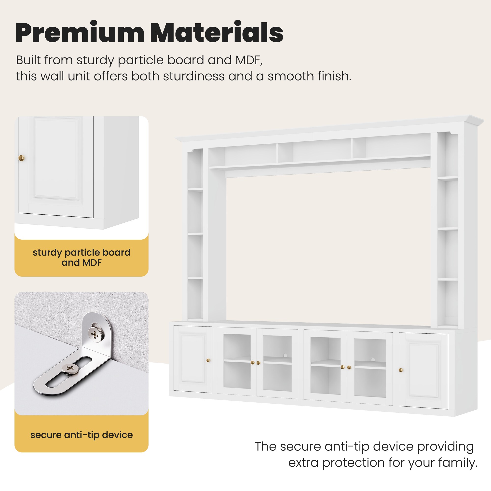 ModernLuxe Assembly Required 4Piece Modern Entertainment Center Wall ...