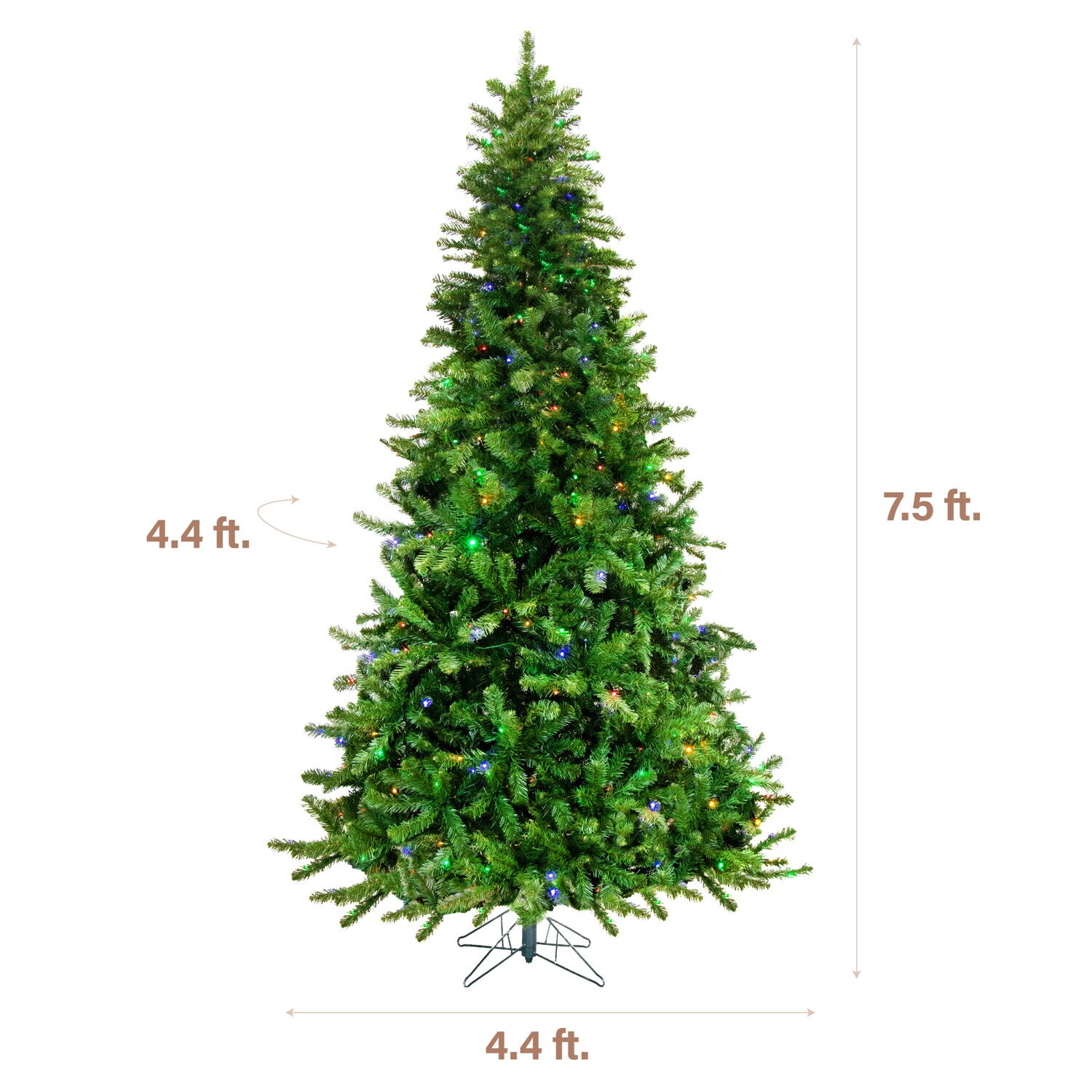 Fraser Hill Farm 7.5 ft Pine Pre lit Artificial Christmas Tree with Color Changing LED Lights FFNL075 6GR at Lowes