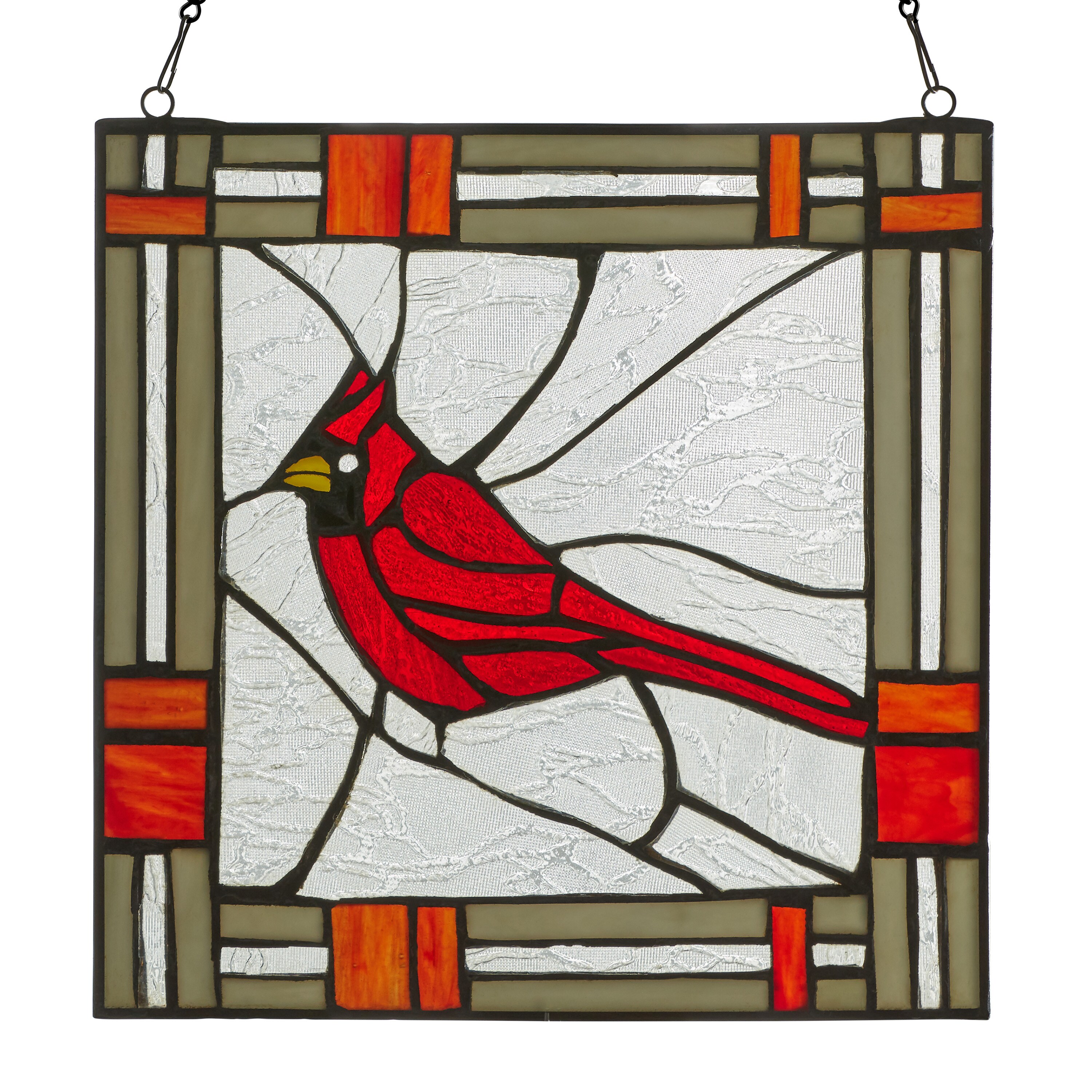 River of Goods 11-Inches H x 11-Inches W Red Stained Glass, Cardinal ...