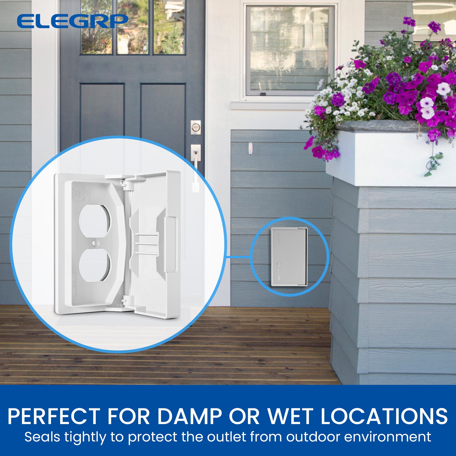 ELEGRP 1-Gang Vertical Decorator Weatherproof Wall Plate Cover Outdoor ...