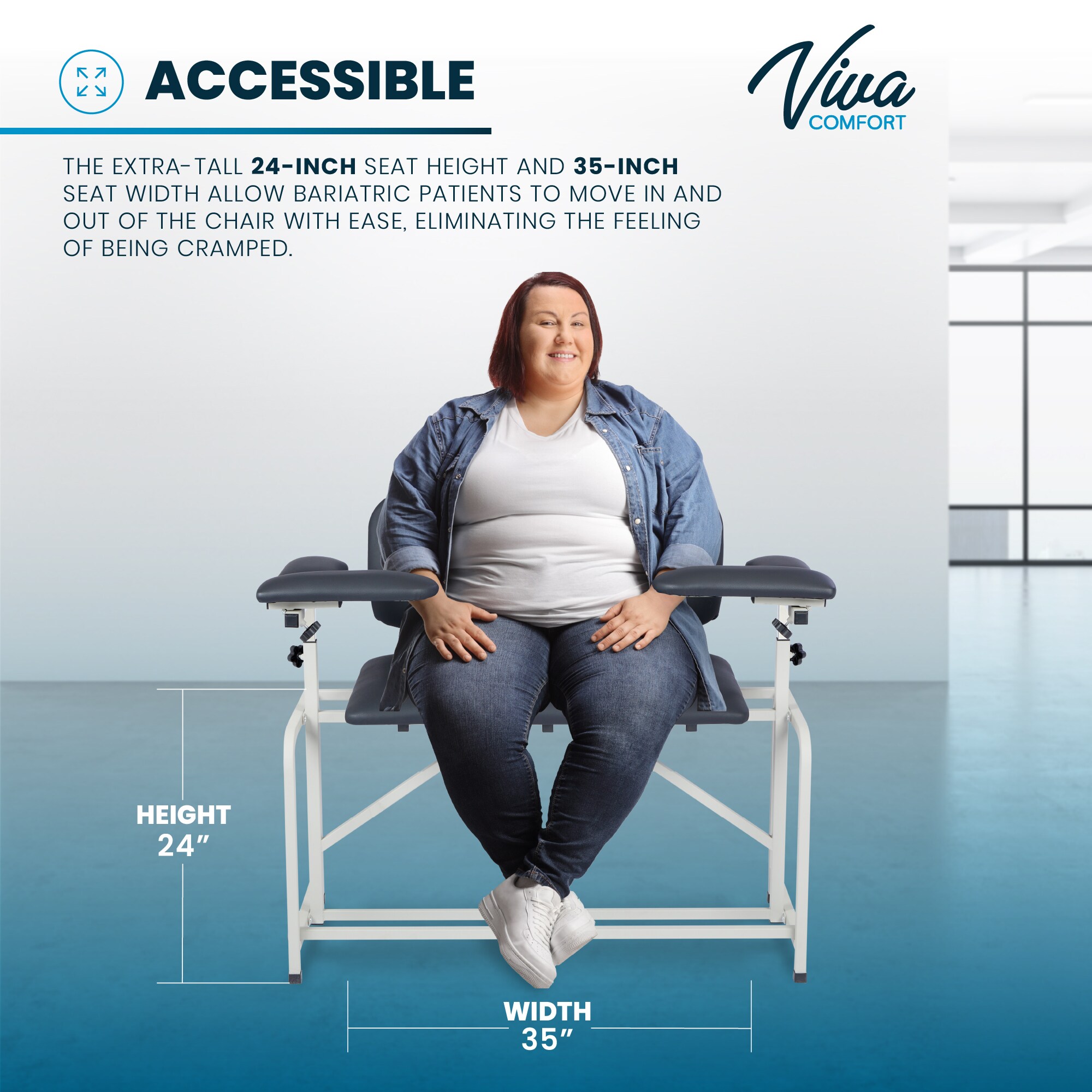 Viva Comfort Black 750-lb Capacity Steel Padded Bariatric Extra-Tall ...