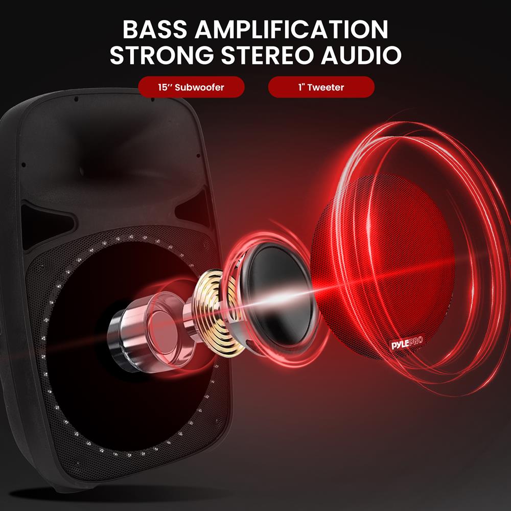 Pyle 15 Active Passive PA Speaker System with Bluetooth USBSD Reader ...