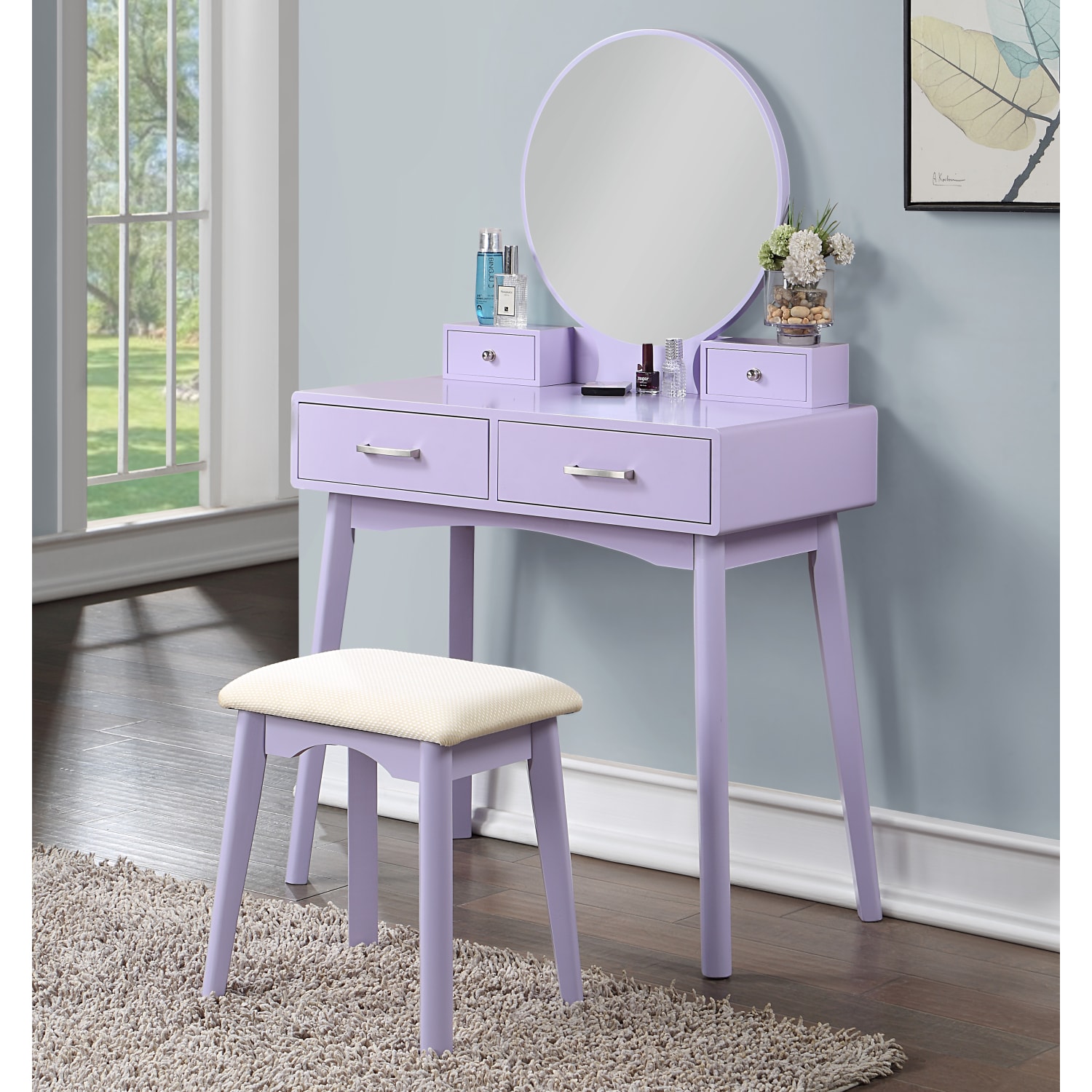 Streamdale Furniture Streamdale Liannon Contemporary Wood Vanity and ...