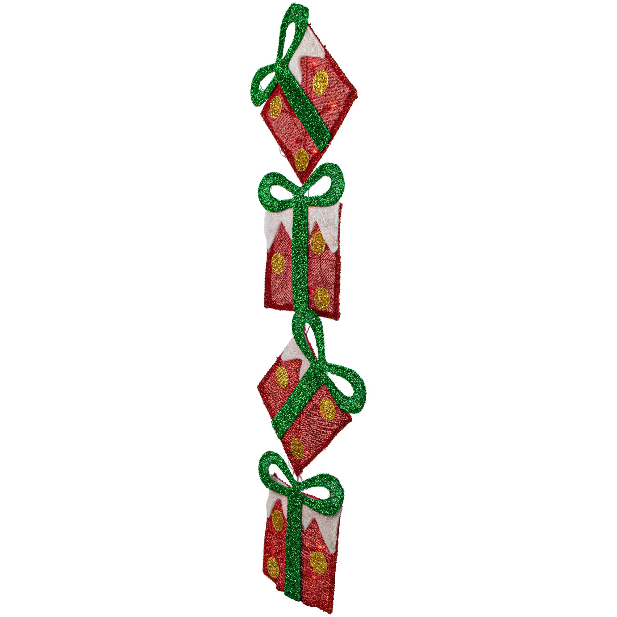 Northlight Lighted Tinsel Stacked Gift Boxes Outdoor Christmas ...