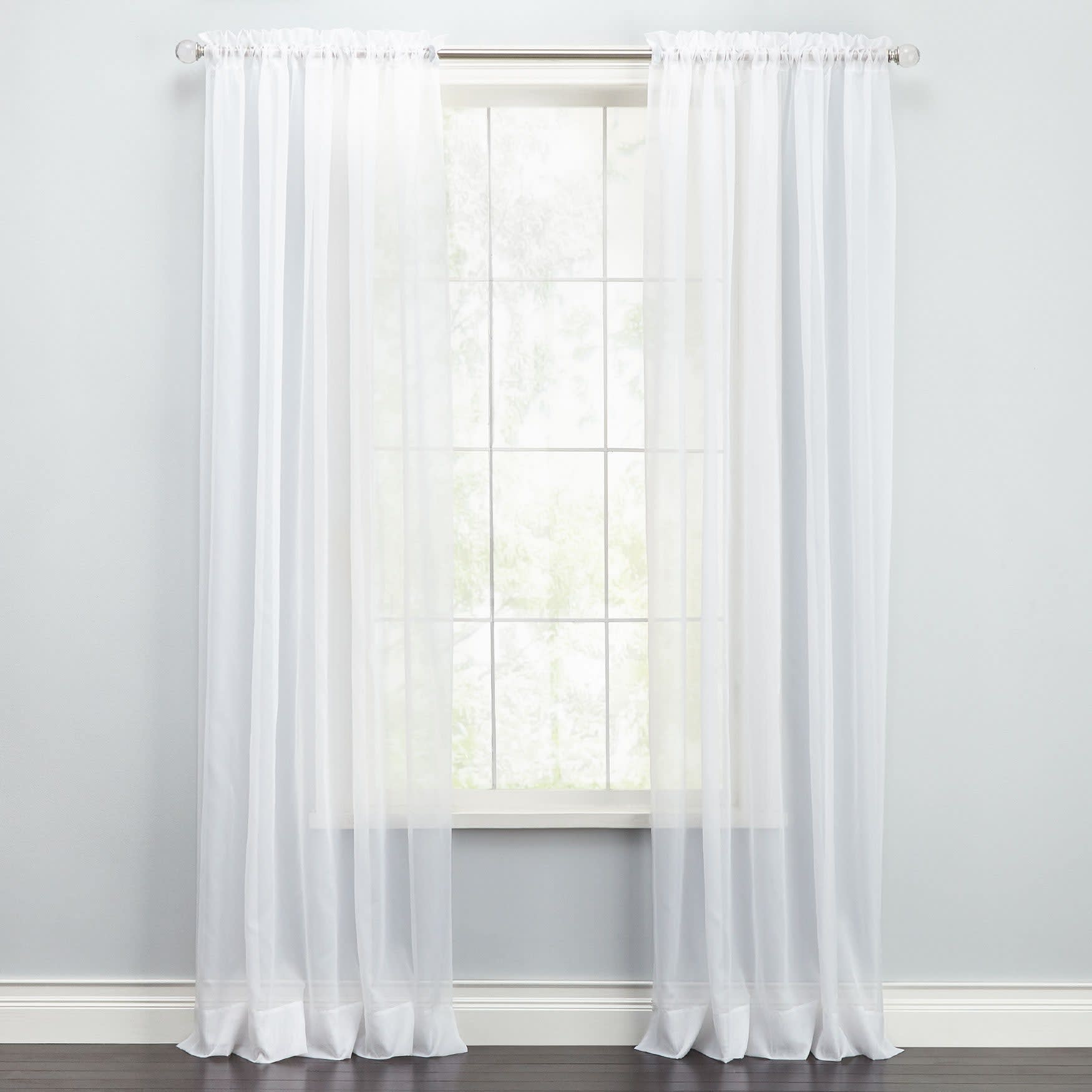 BrylaneHome BH Studio Sheer Voile Rod-Pocket Panels -Set of 2 in the ...
