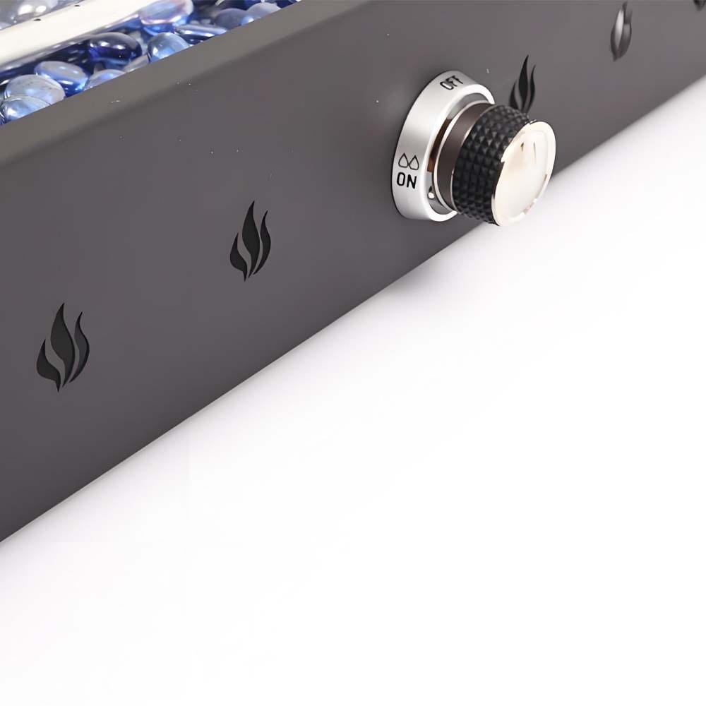 Anysun 28 Inch Rectangle Propane Fire Pit with Tempered Glass Wind ...