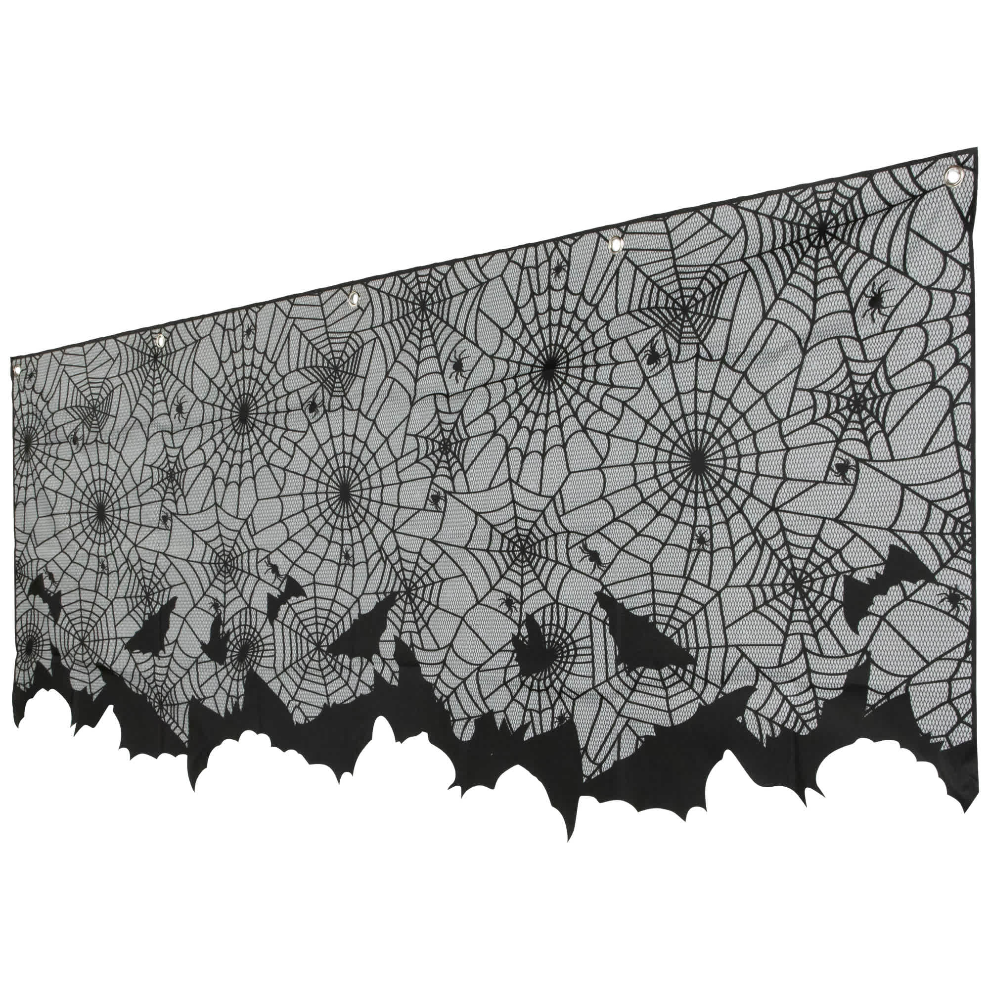 Northlight Spider Webs and Bats Halloween Valance Decoration - 5.25 ...