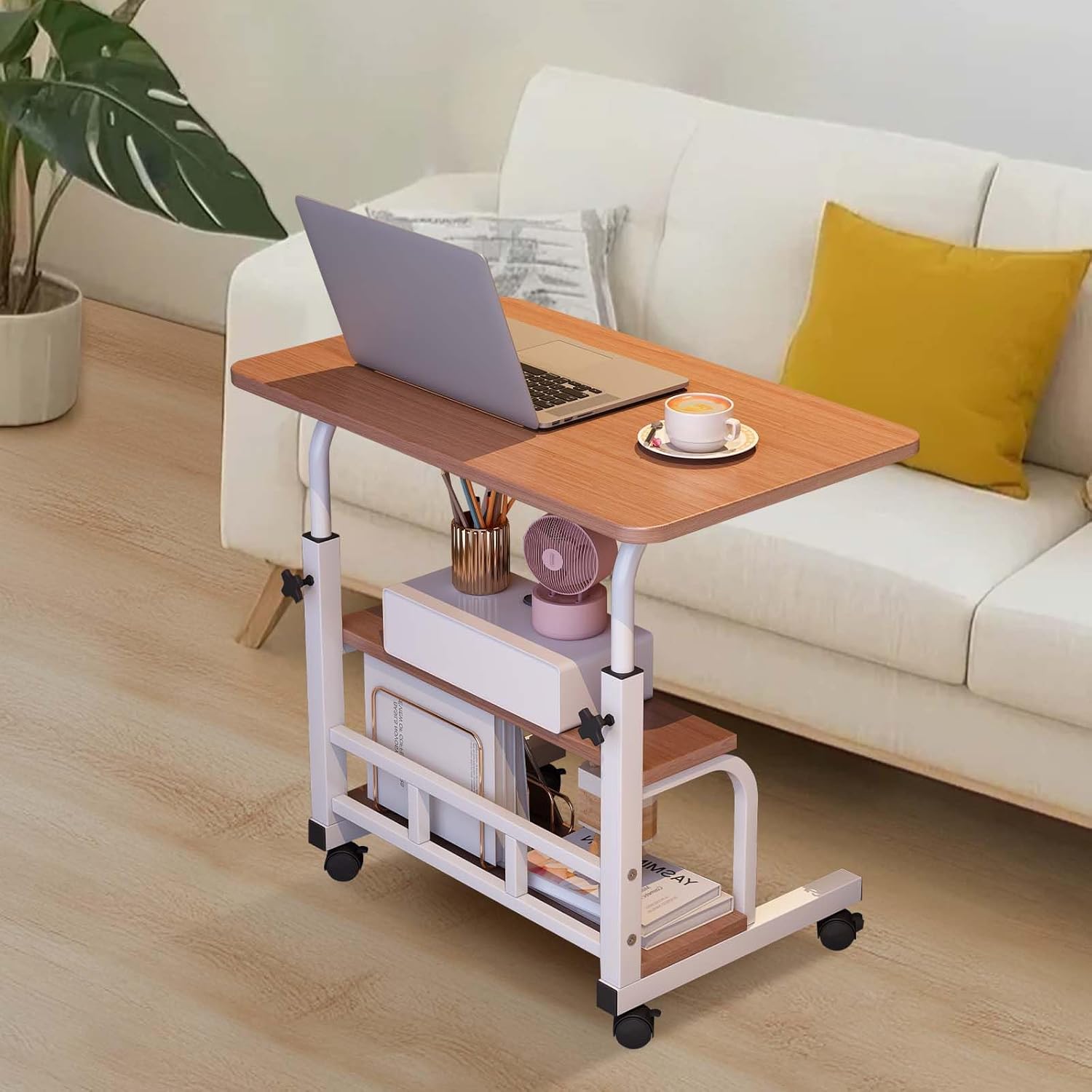 GAOMON Adjustable Height Mobile Standing Desk with Storage - Rolling ...