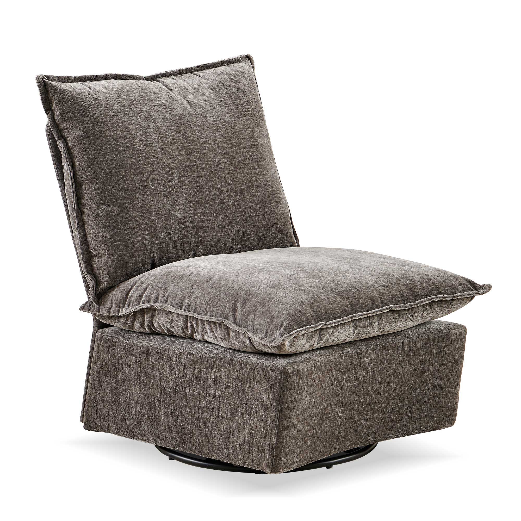 LOVMOR Detachable Dark Grey Chenille Single 360 Swivel Rocking ...