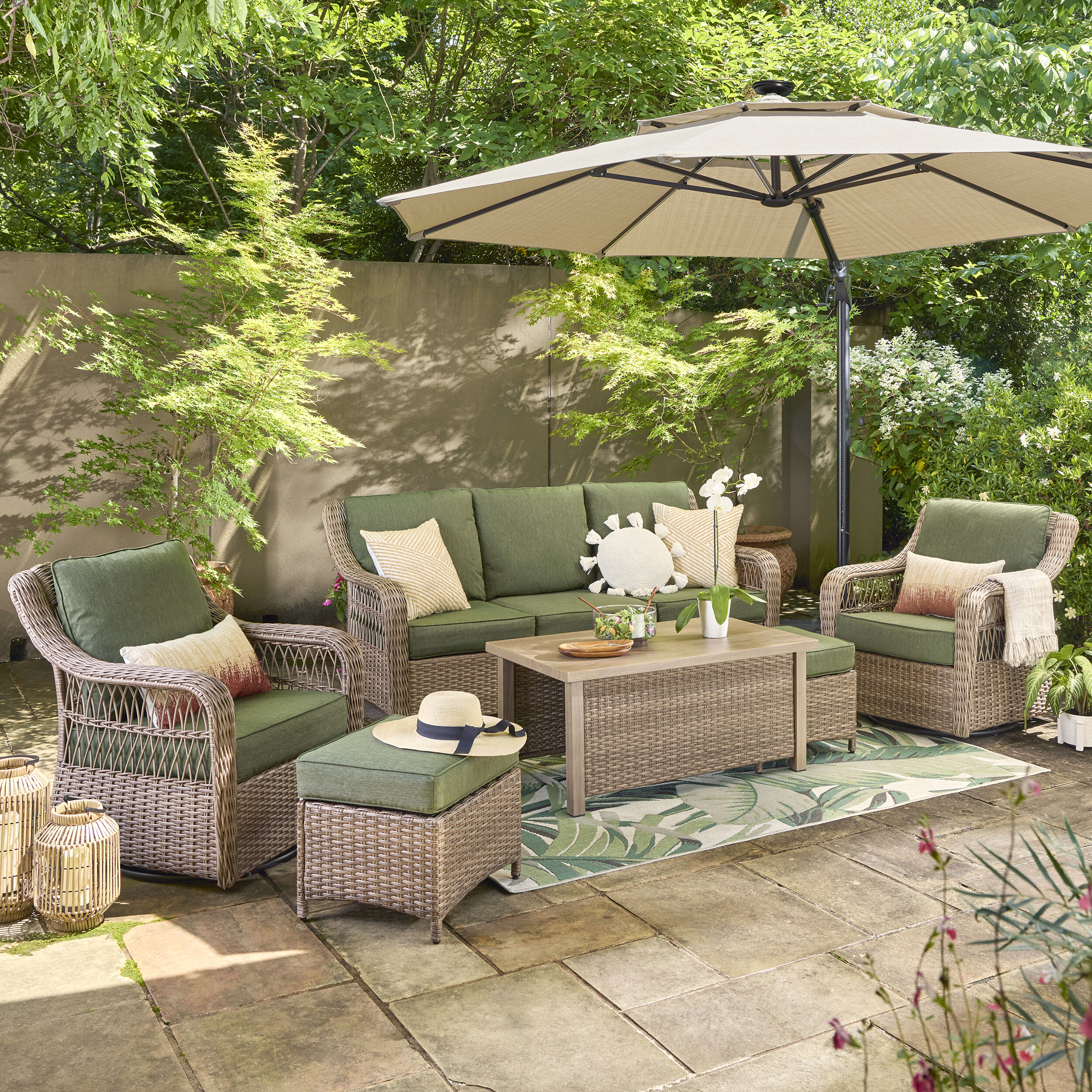 Shop allen + roth Grand Haven 6-Piece Patio Sofa Conversation Set with ...