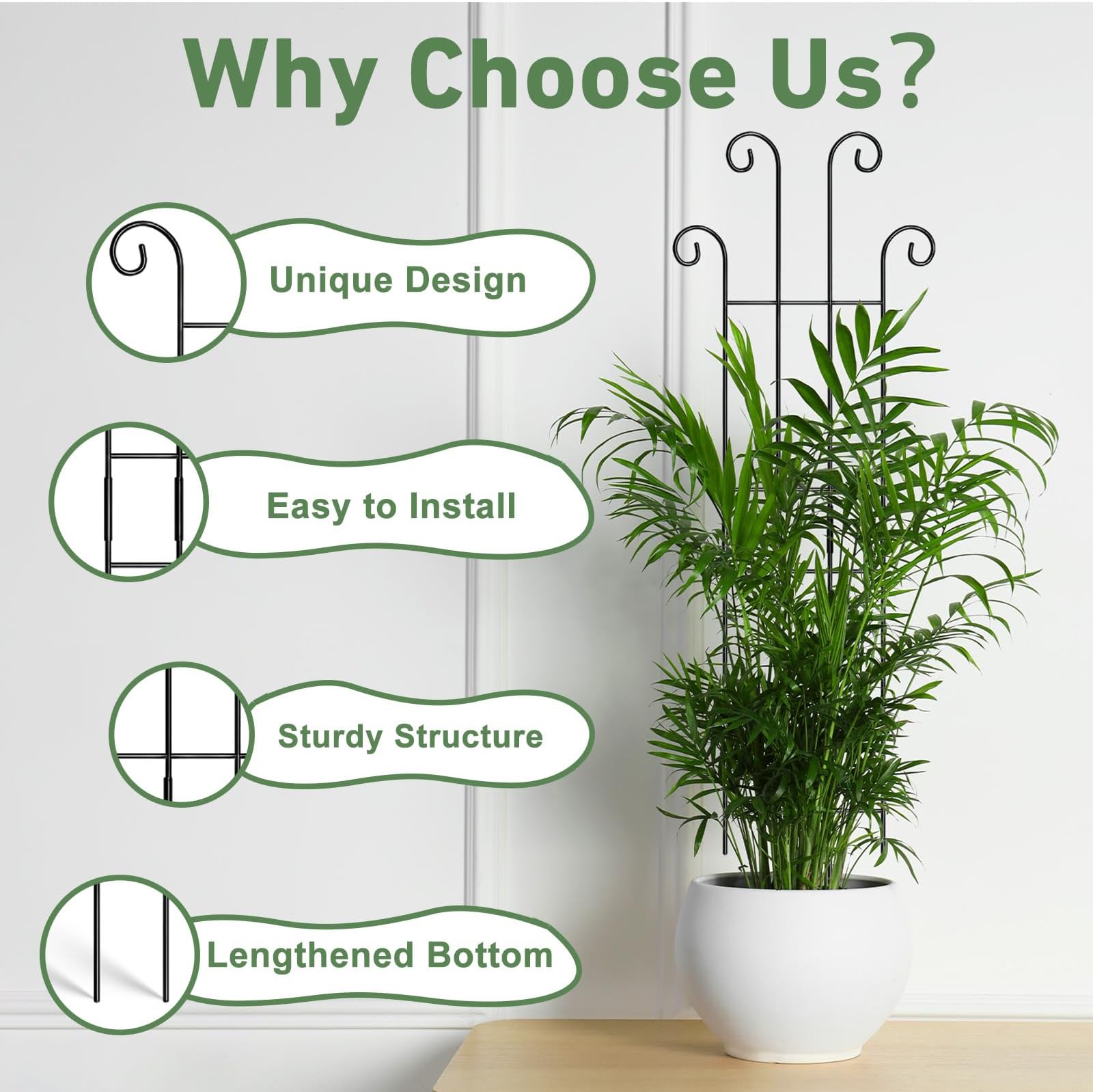 Afoxsos 32.6 inch Tall Metal Indoor Plant Trellis Expandable Garden ...