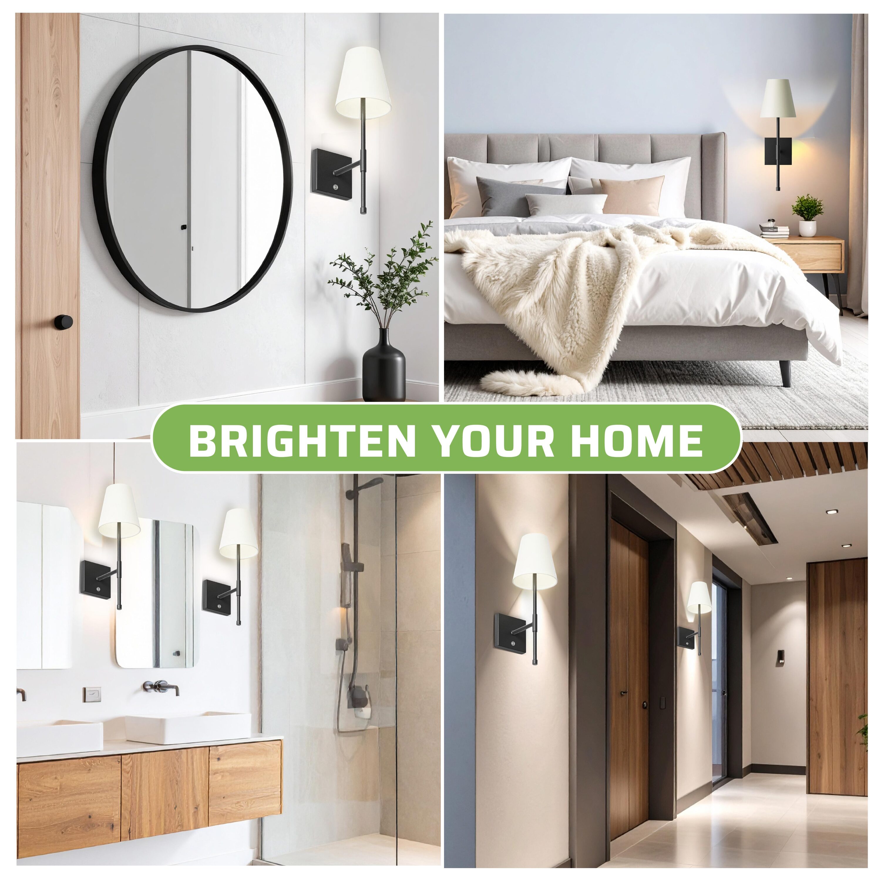 BELL + HOWELL Battery Operated Wall Sconce- Rechargeable Wall Lights ...
