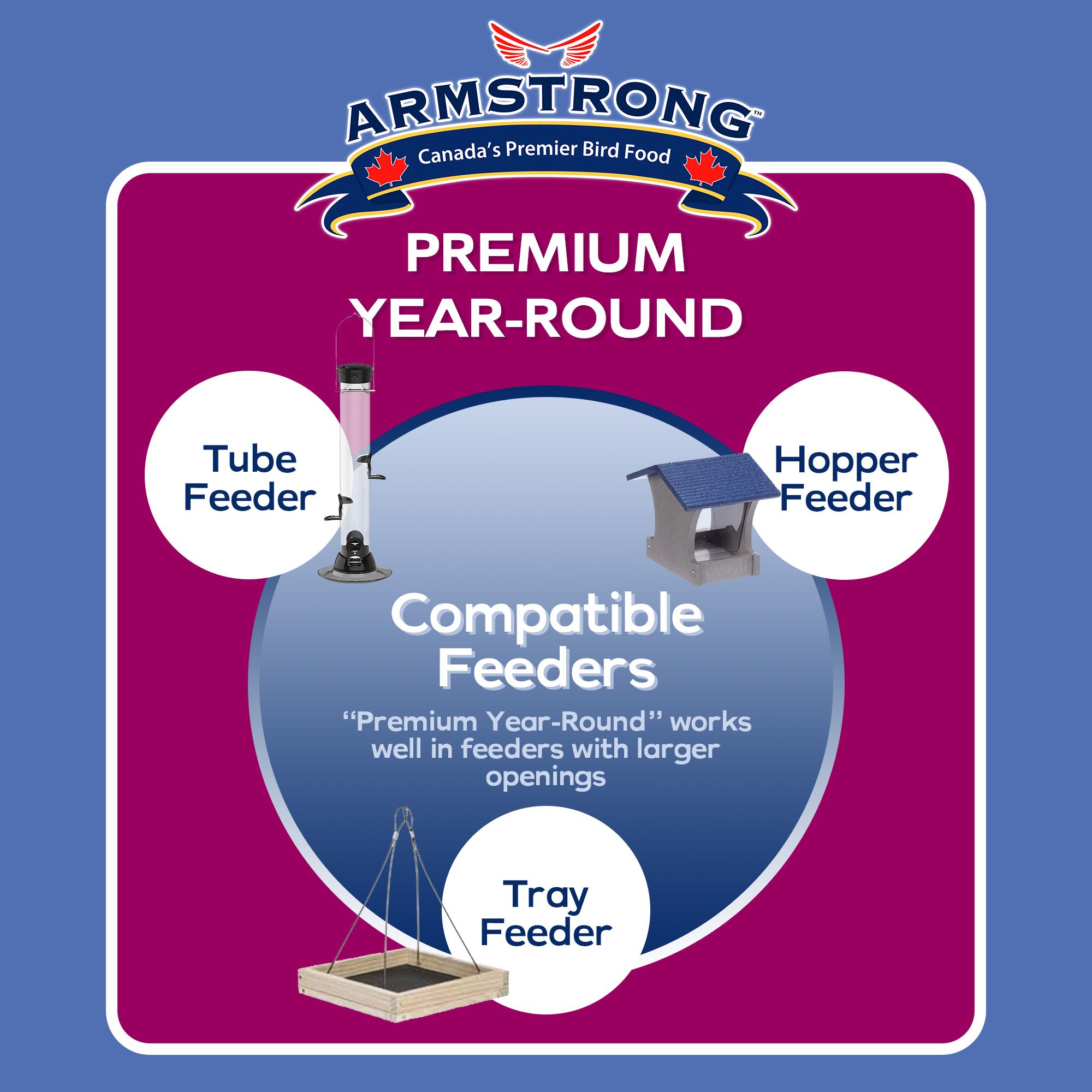 ARMSTRONG Wild Bird Food Premium Year-Round Bird Seed Blend - 5lb Jug ...