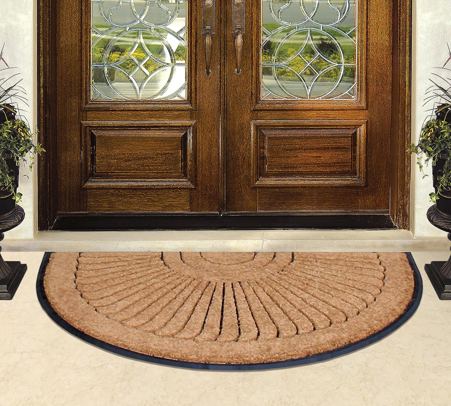 A1 Home Collections Natural Coir and Rubber Door Mat 36-in x 72-in ...