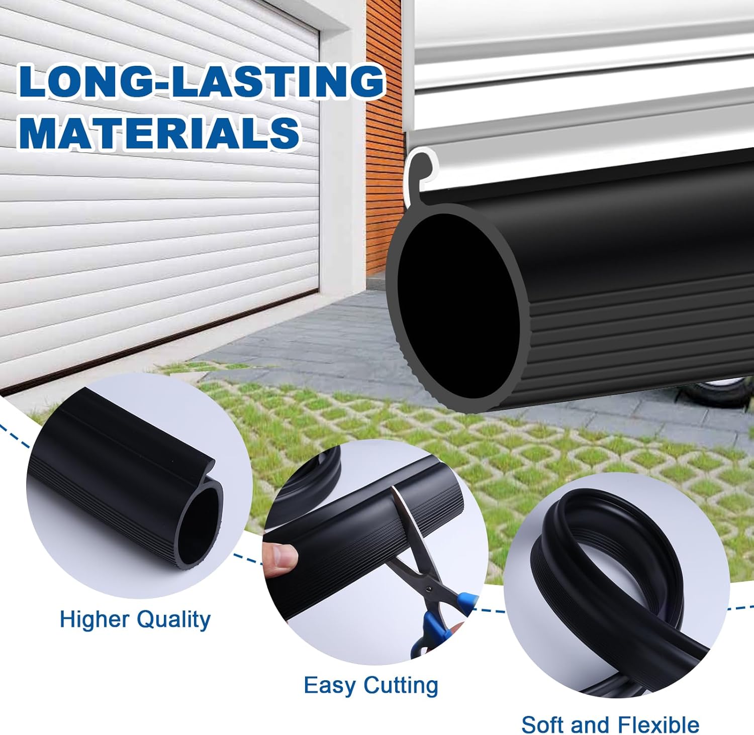 10FT Garage Door Seals Bottom Rubber P Bulb Garage Door Weather ...