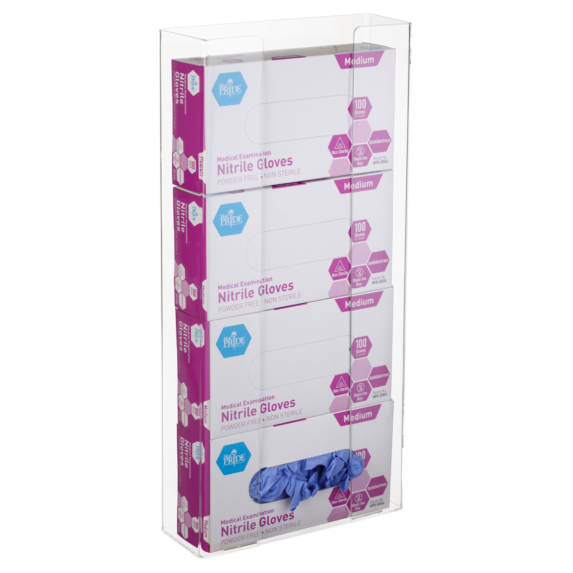 Viva Comfort Clear Quad Box Capacity Acrylic Glove Box Dispenser ...