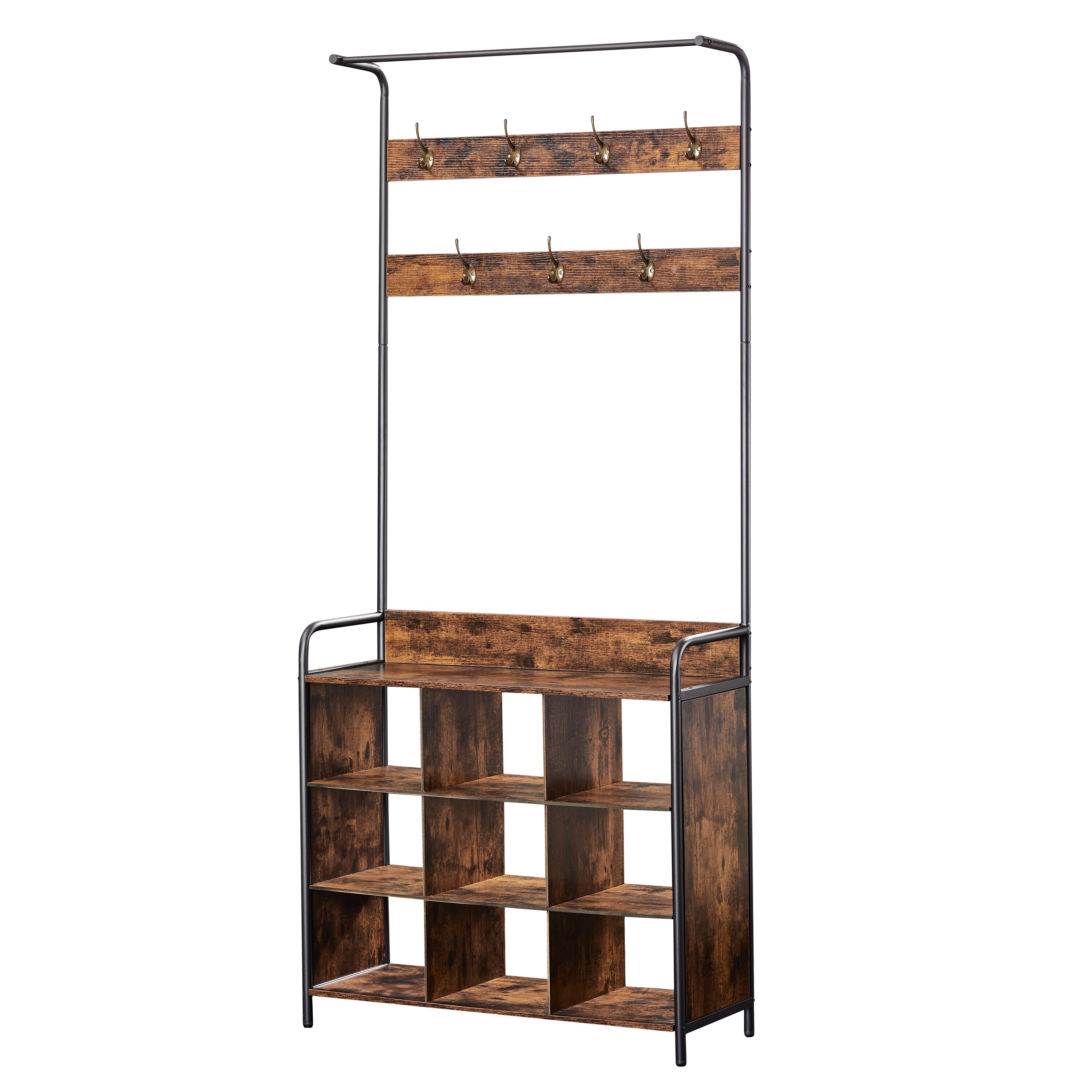 Maocao Hoom Modern 31.5-in Antique brown Metal Hall Tree in the Hall ...