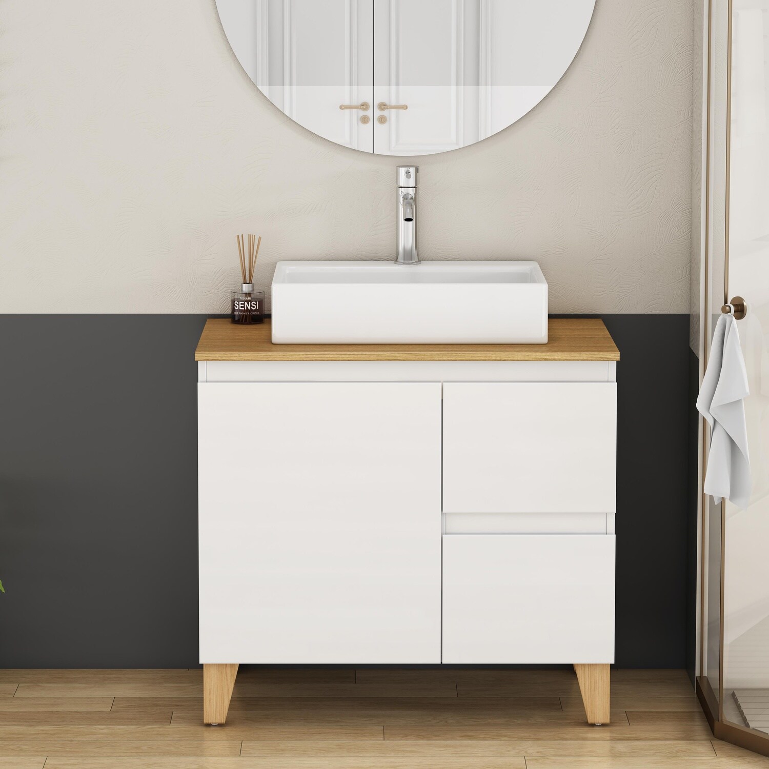 Watnature Storage-focused 31.5-Inch Modern Bathroom Vanity Sink Combo ...
