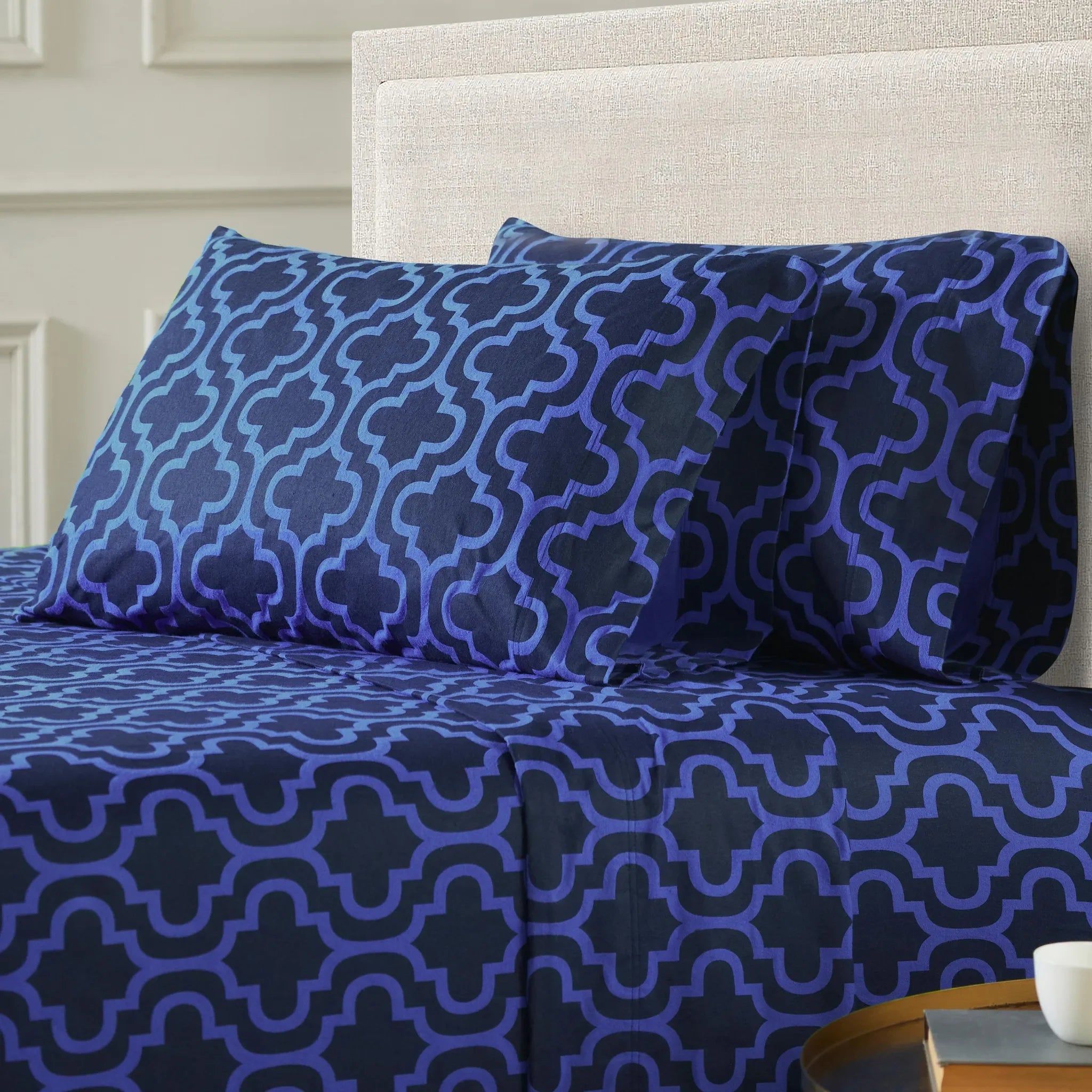 Slickblue 2 Pack Moroccan Trellis Cotton Flannel Pillow Case for ...