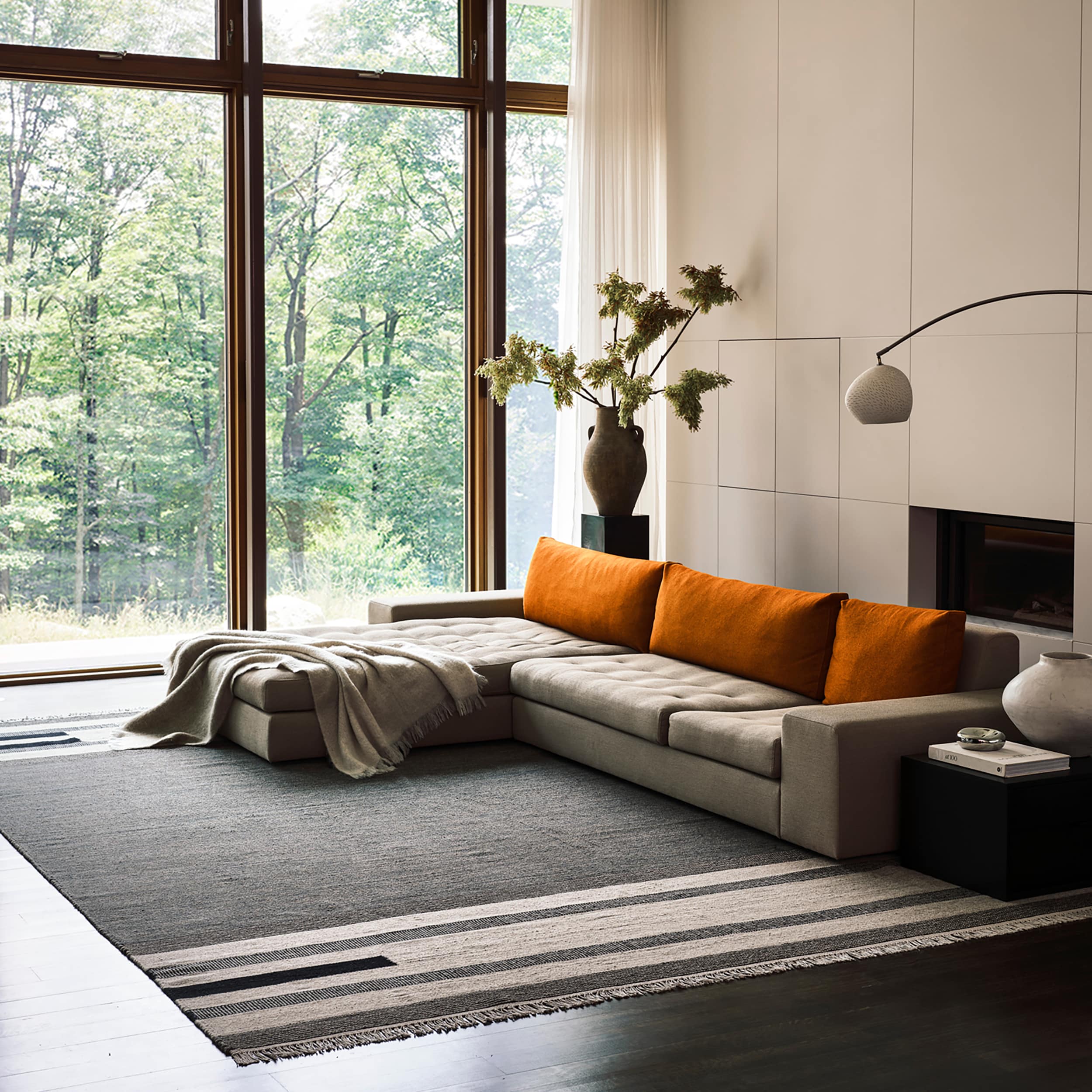nuLOOM Black Brooklyn Tasseled Wool 8ft. x 10ft. Black Area Rug in the ...