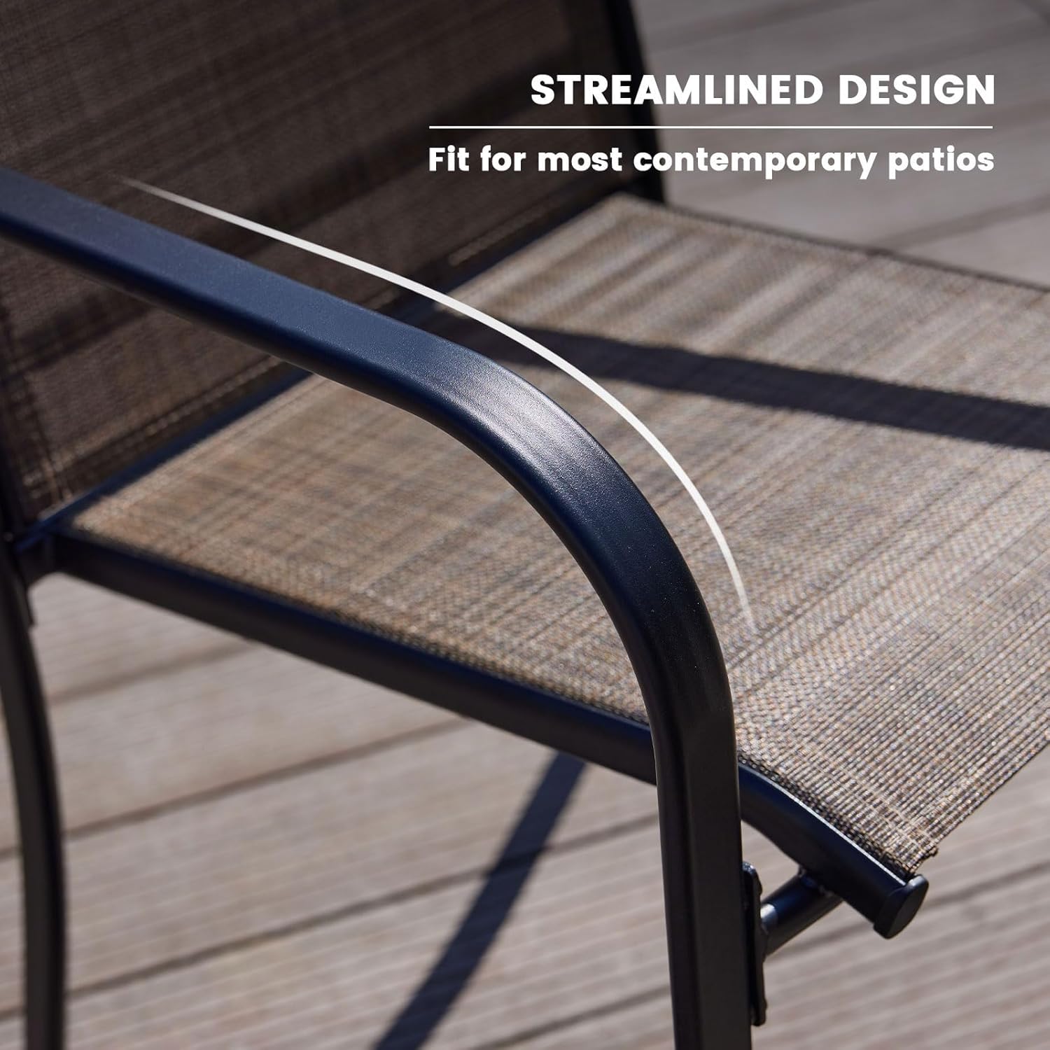 VICLLAX 6-Person Outdoor Round Table and Chairs 7 -Piece Black Patio ...