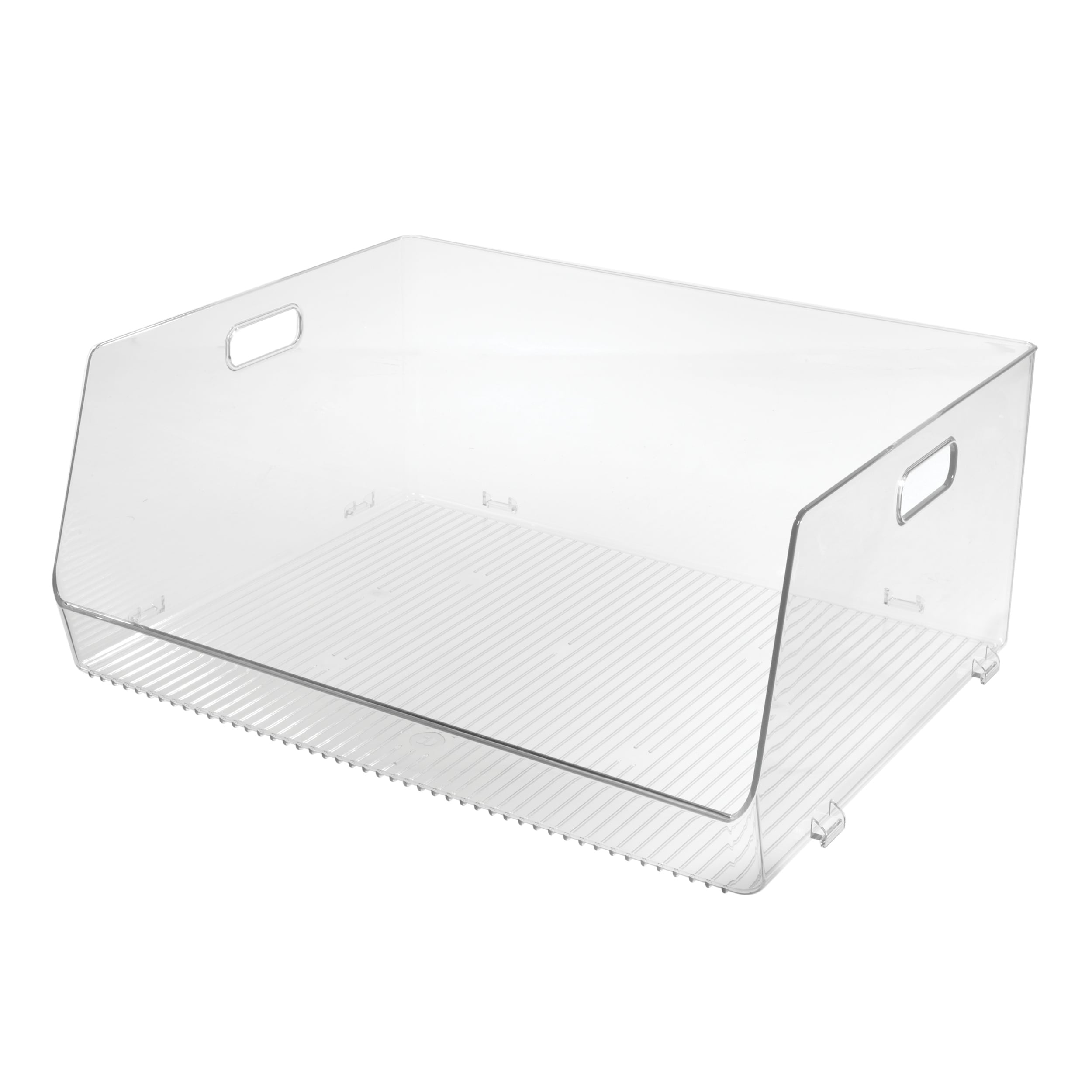 iDesign Stackable Open-Front Storage Bin with Handles - Clear - Made in ...