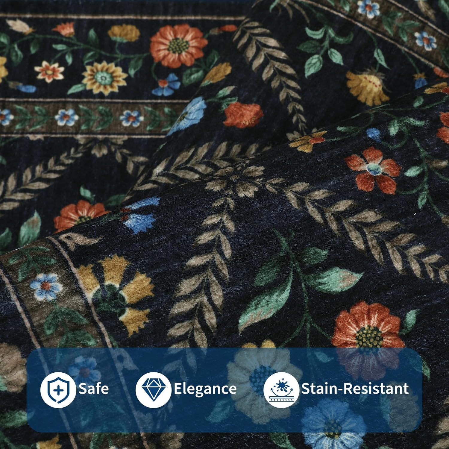 Garvee Floral Rug for Living Room 9x12 Farmhouse Indoor Rug with ...