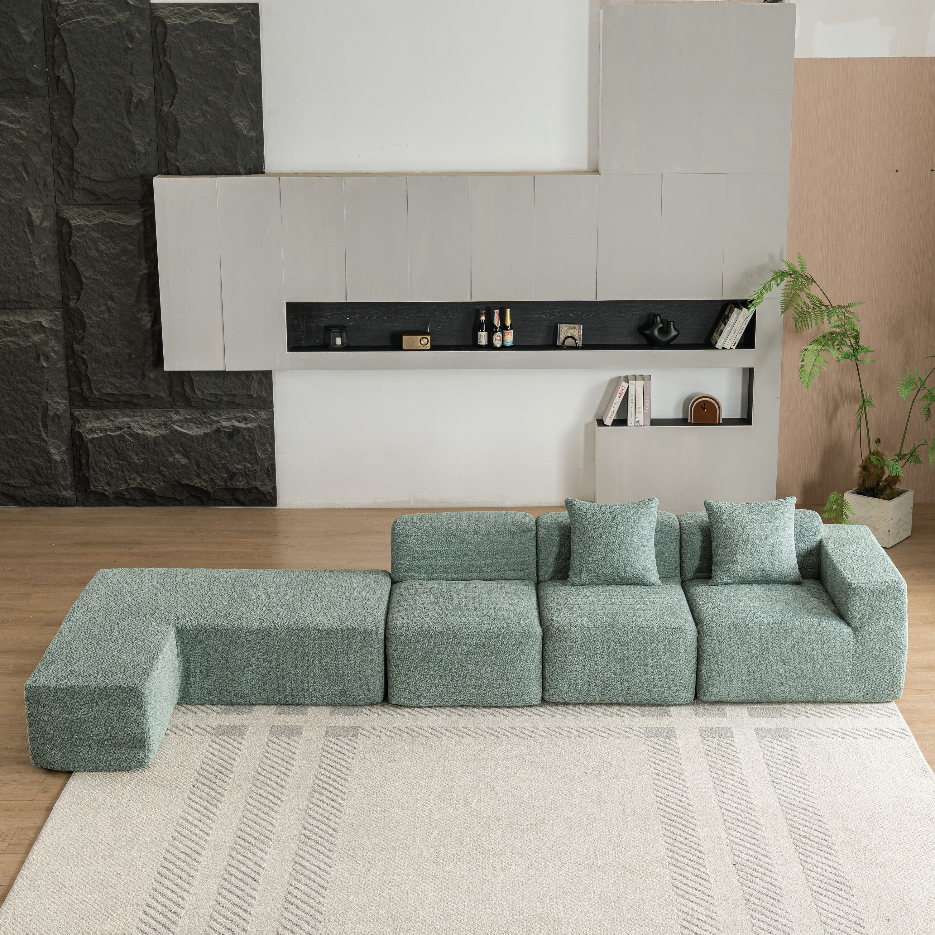 ModernLuxe 46-in W Modern Green Sofa in the Couches, Sofas & Loveseats ...