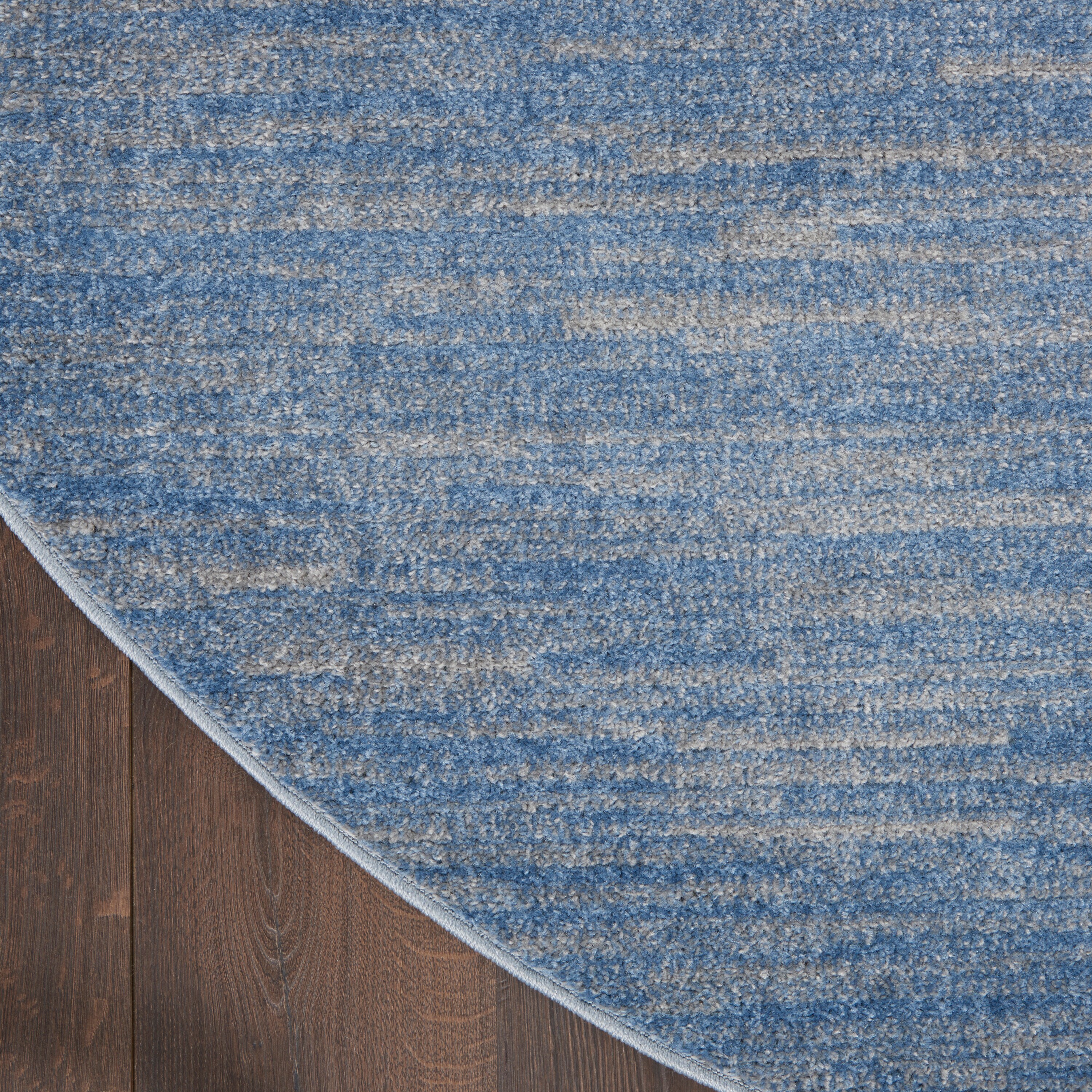Nourison Essentials 6 X 6 (ft) Blue/Grey Round Indoor/Outdoor Solid ...