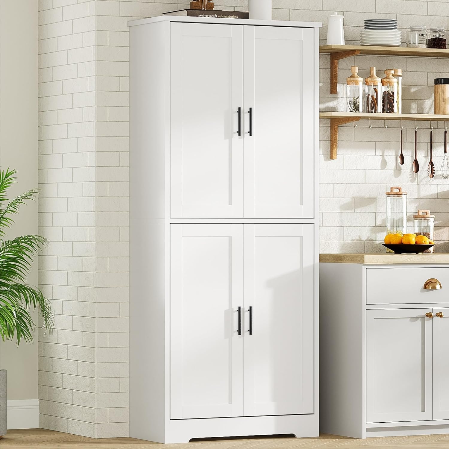 IdealHouse 70 Inch Tall Storage Cabinet/ Kitchen Pantry Cabinet with ...