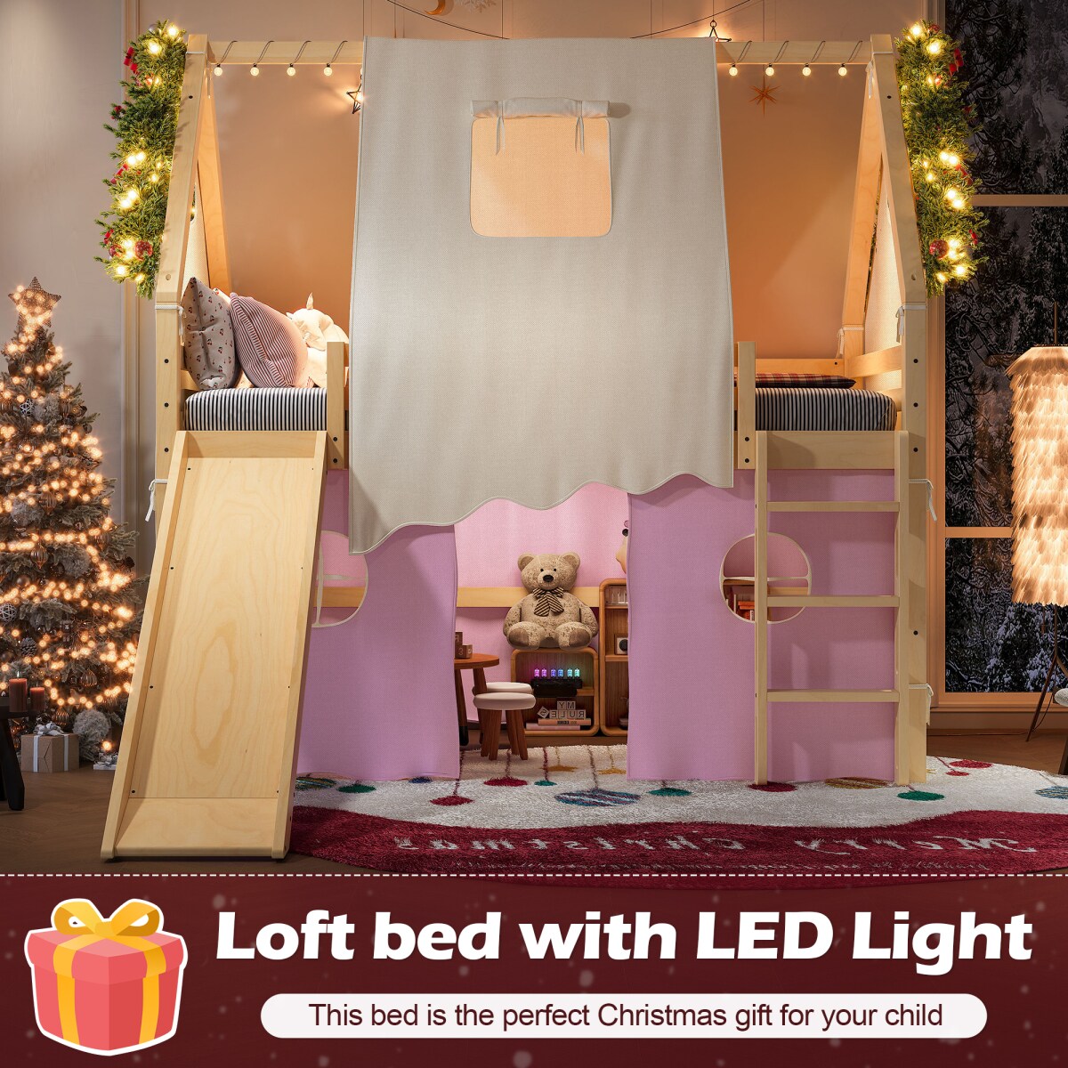 Streamdale Furniture Streamdale Full Size House Loft Bed with Sills ...