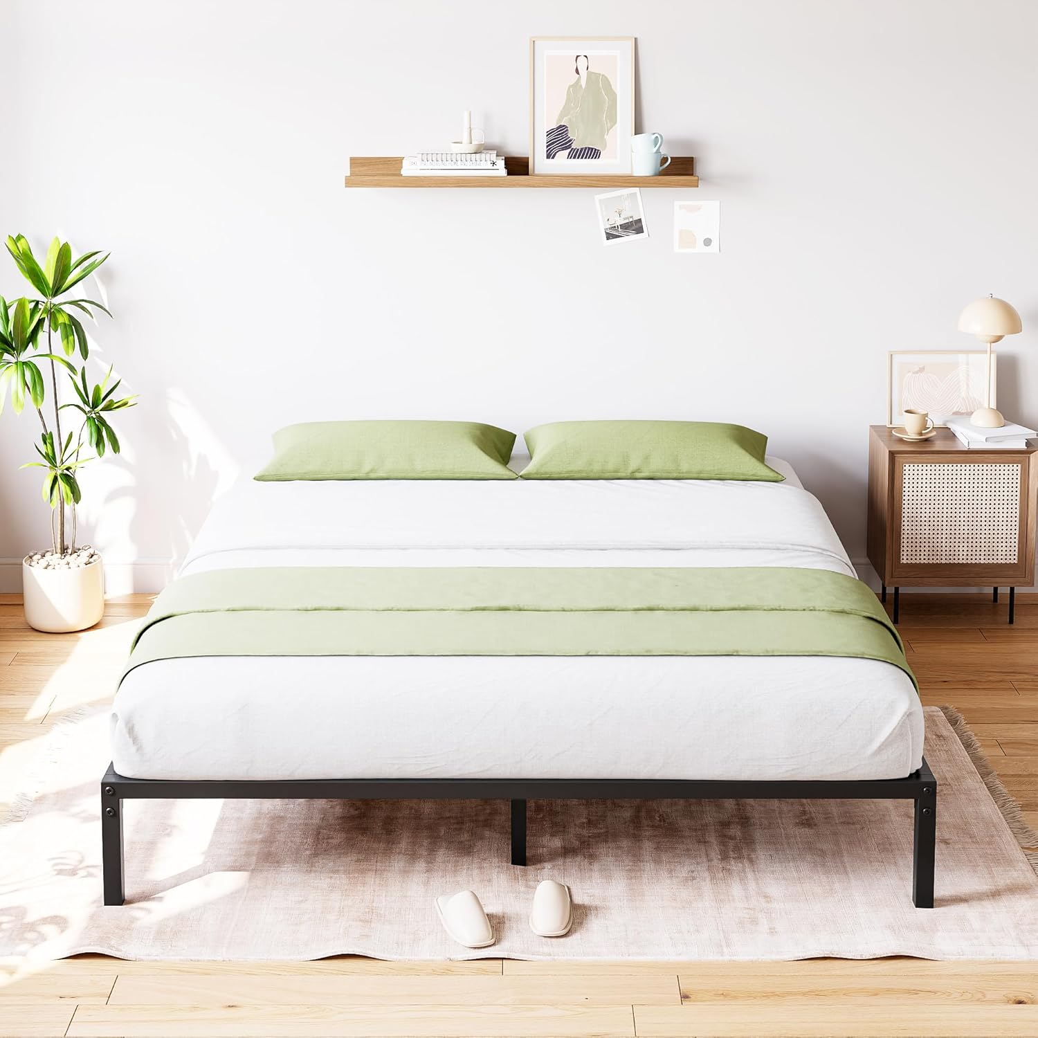 Garvee 10 in Bed Frame - Sturdy Metal Platform King Size Metal Bed ...