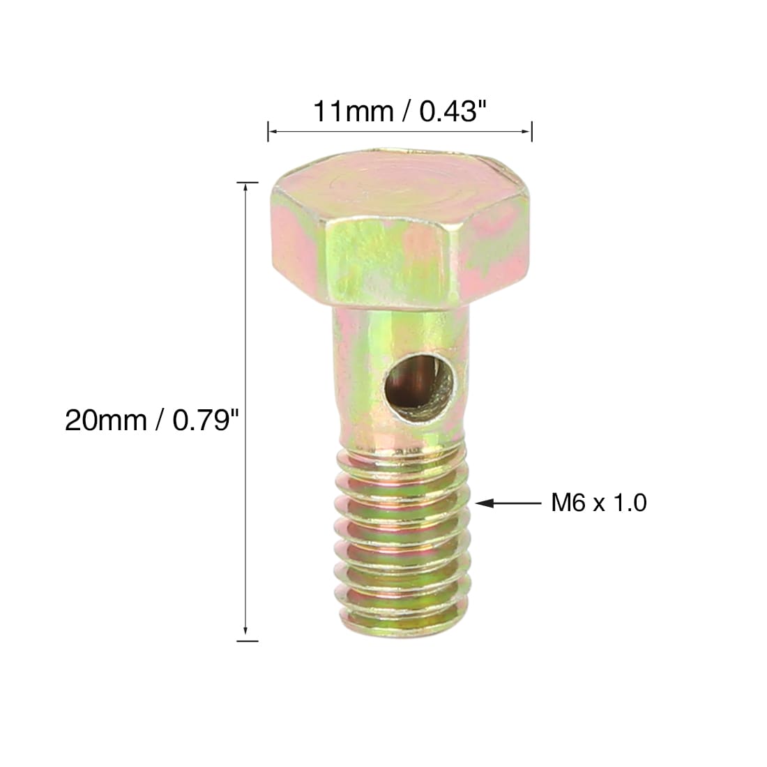 Unique Bargains 4 Sets M6x1.0mm Metric Thread Banjo Bolts Brake Fitting ...
