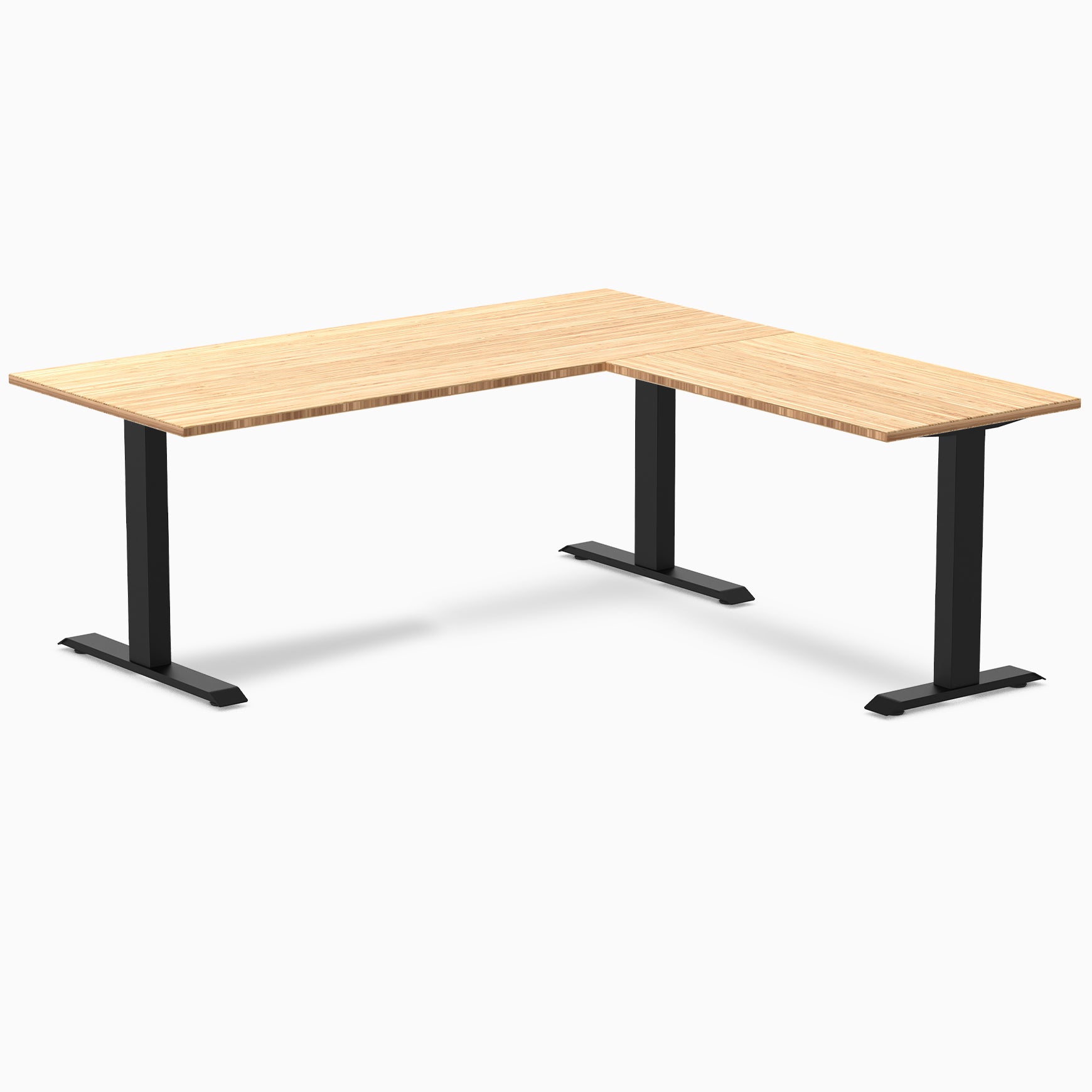 Desky Zero Bamboo L-Shape Office Desk - Bamboo / 72 x 30 x 70 x 24 ...