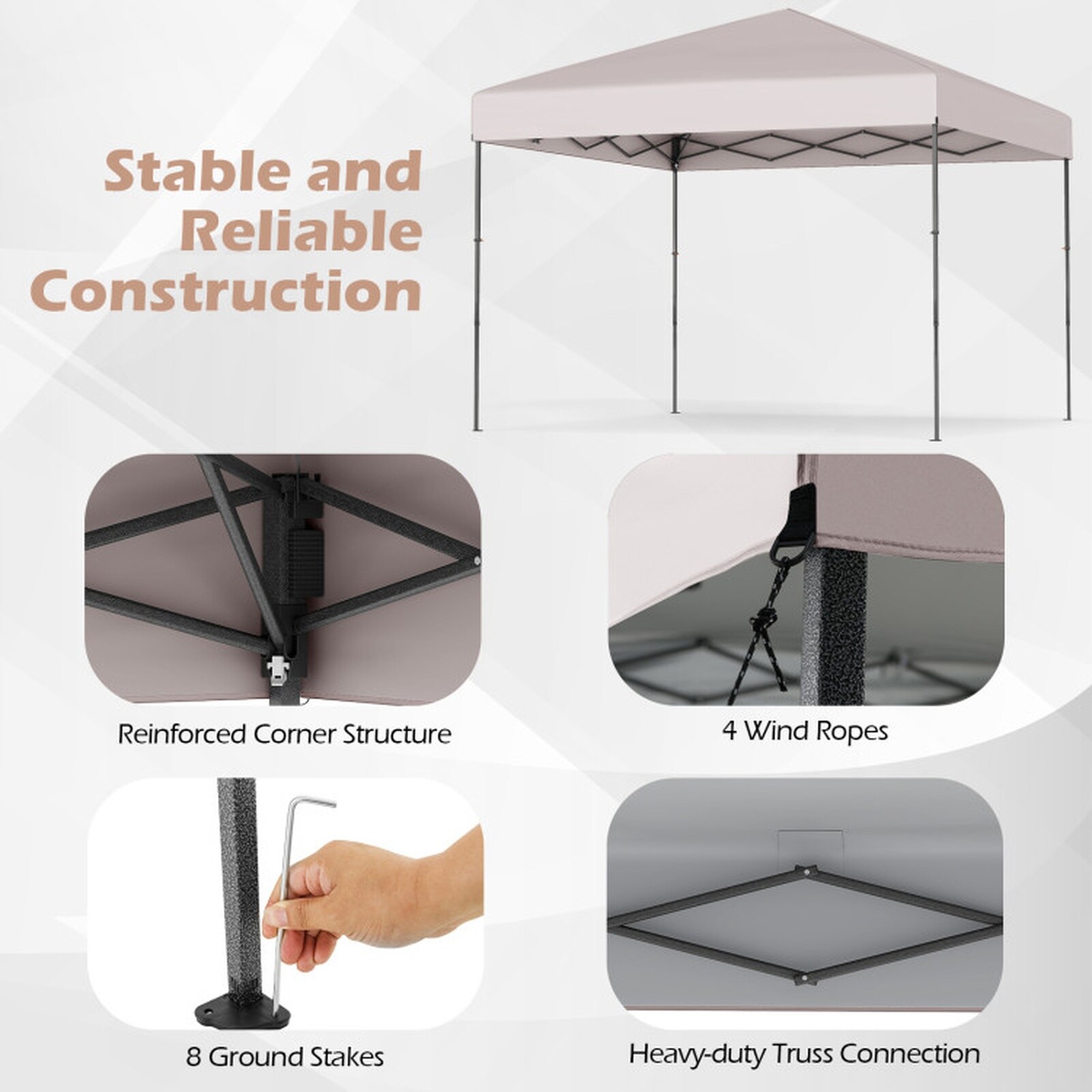 SUGIFT 10 x 10 ft Pop Up Canopy Tent UPF50+ Portable Gazebo with ...