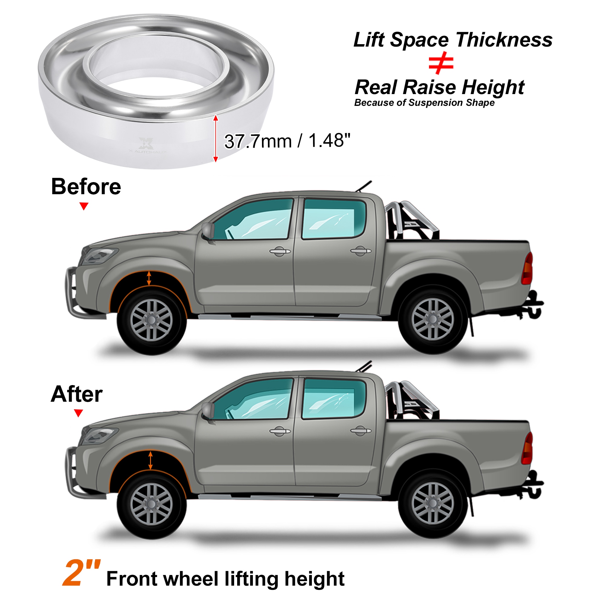Unique Bargains 2 Inch Front Suspension Spring Strut Spacer Leveling ...