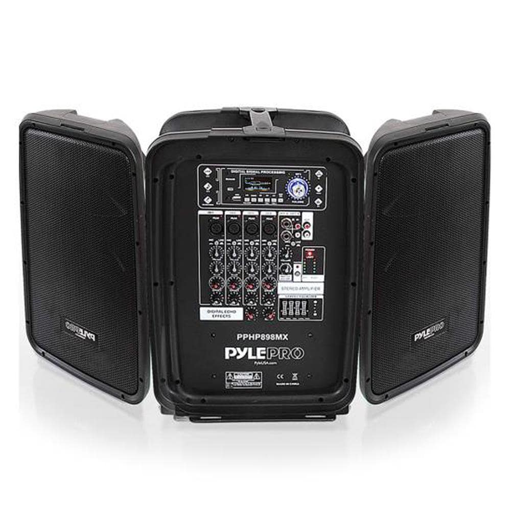 Pyle 600 Watt 8Channel Portable Bluetooth Wireless PA Speaker Amplifier ...