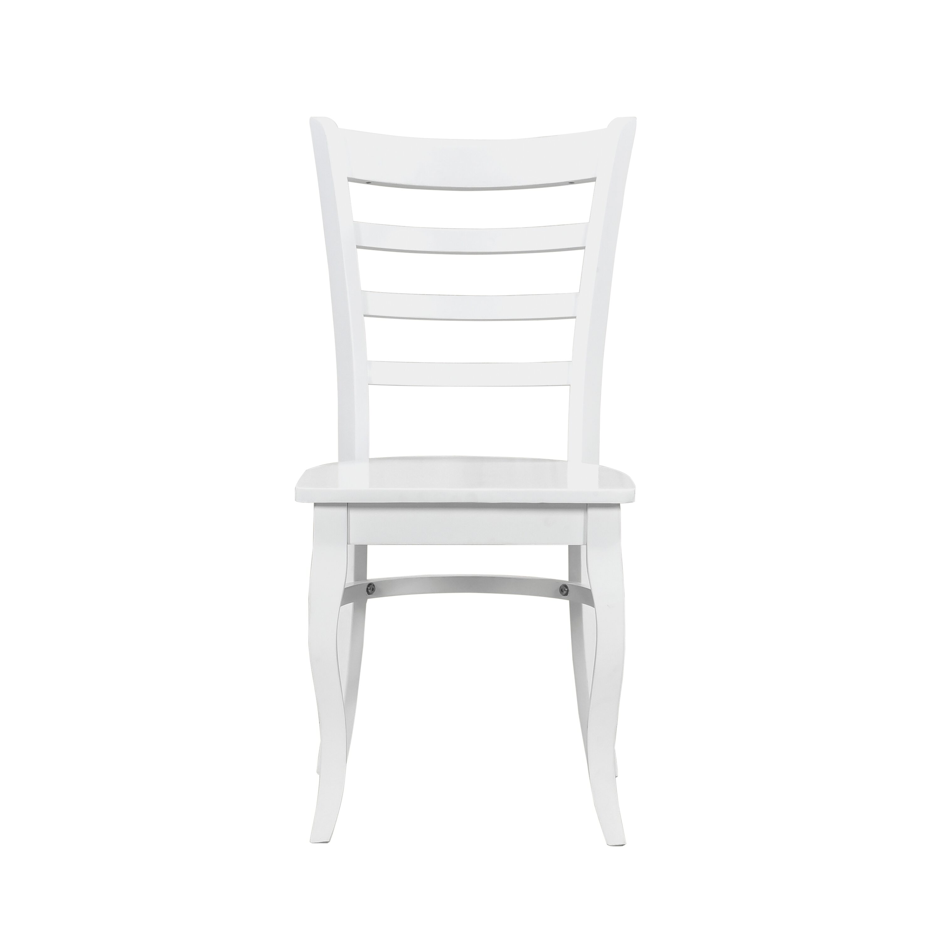 Blisstyle White Finish Dining Chairs Set of 2 Wooden Ladder Back Casual ...