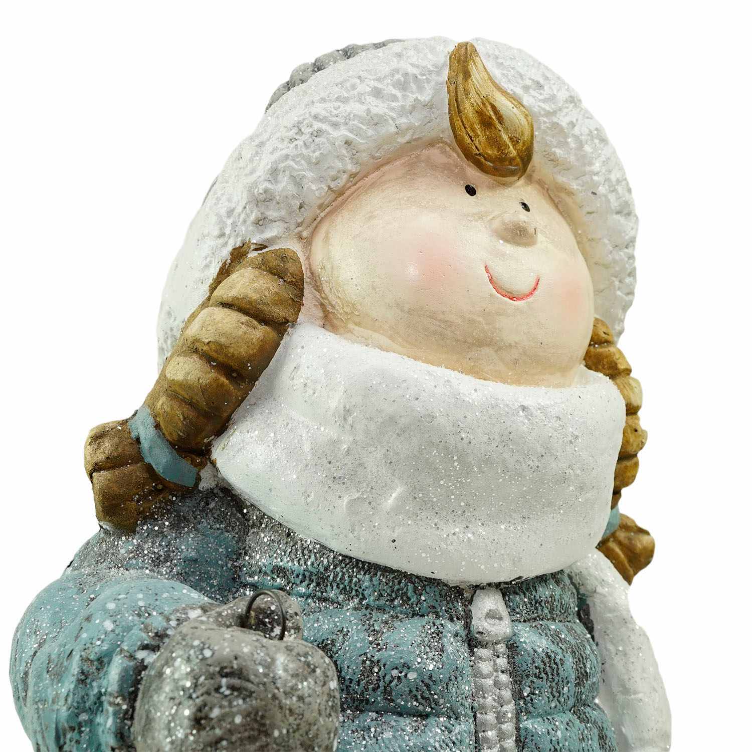 Northlight 18 inch Snowy Woodlands Little Girl Holding Tea Light ...